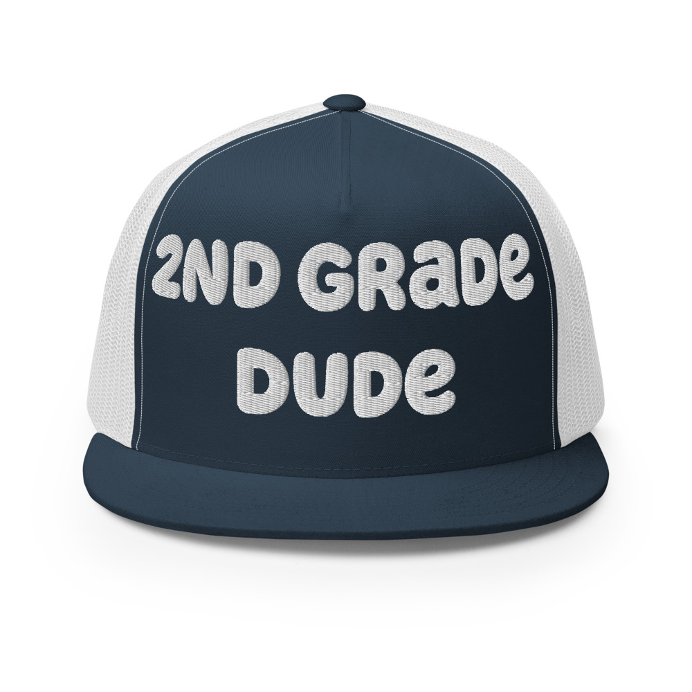 Kids 2nd Grade Back To School Trucker Cap, Second Grade Dude ...