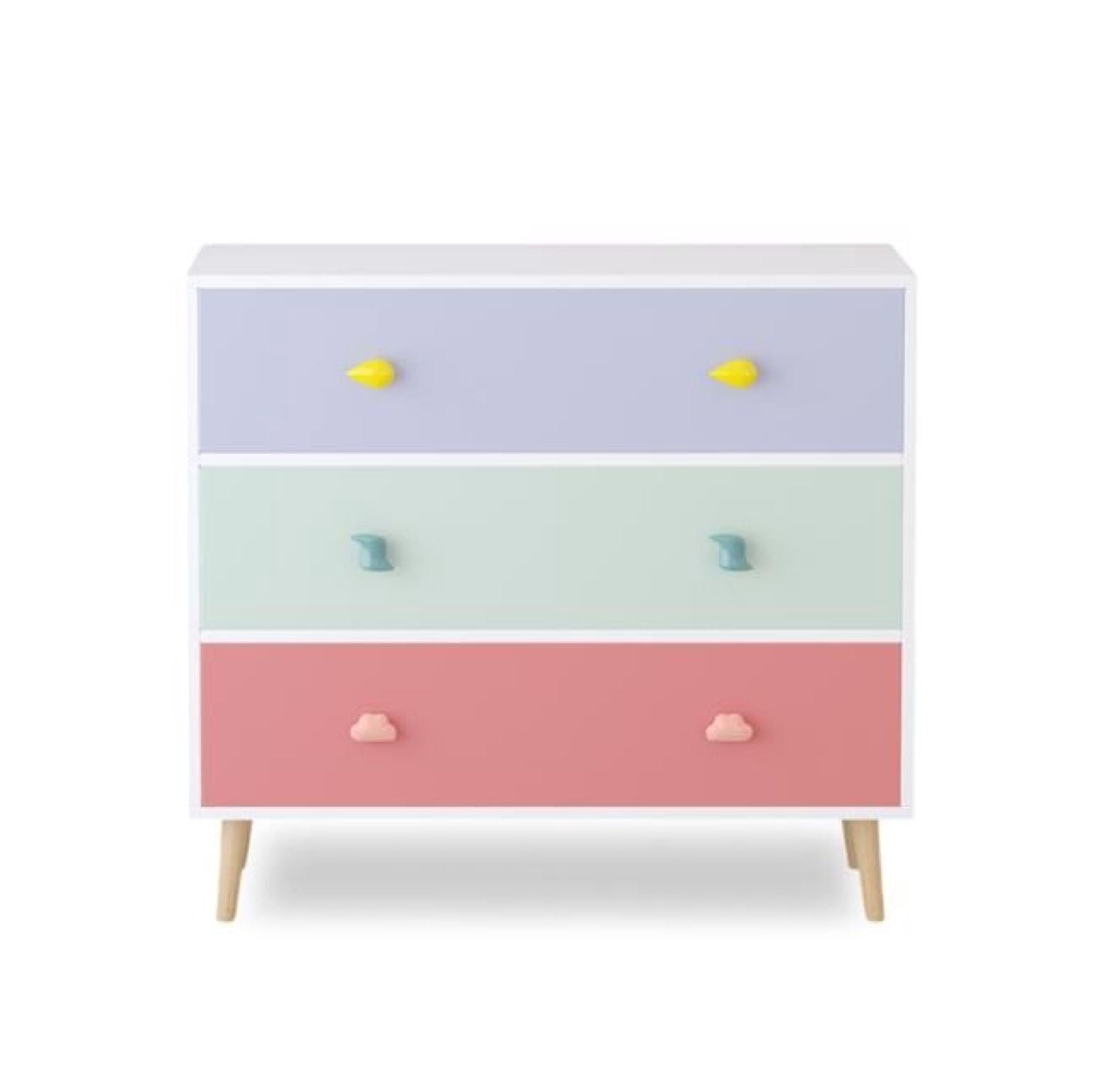 Kids 3 Drawer Dresser, Baby Nightstand for Bedroom, Storage Cabinet for ...