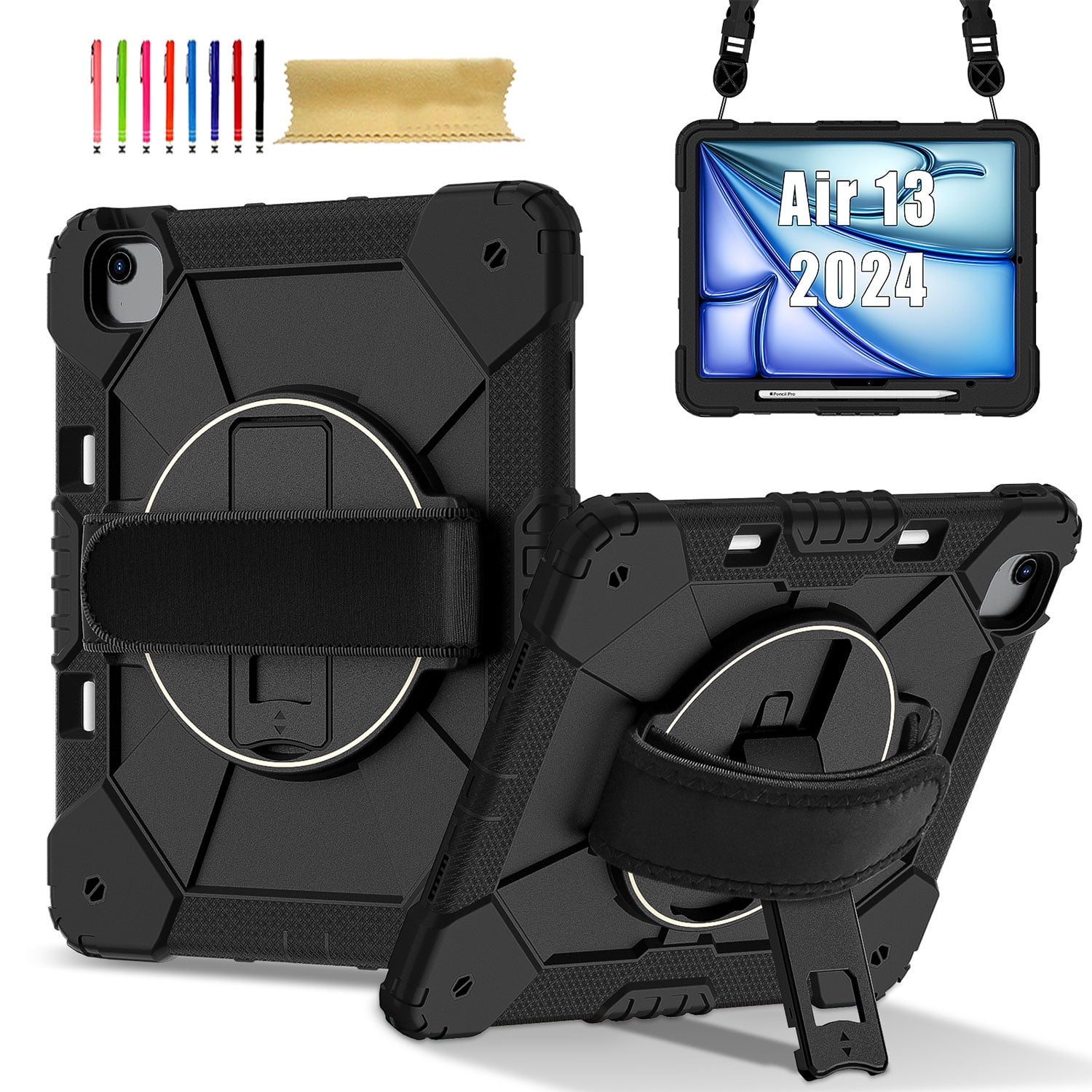 Kids 3-layer Case for iPad Air 6th Generation 13" 2024 M2, with Pencil ...