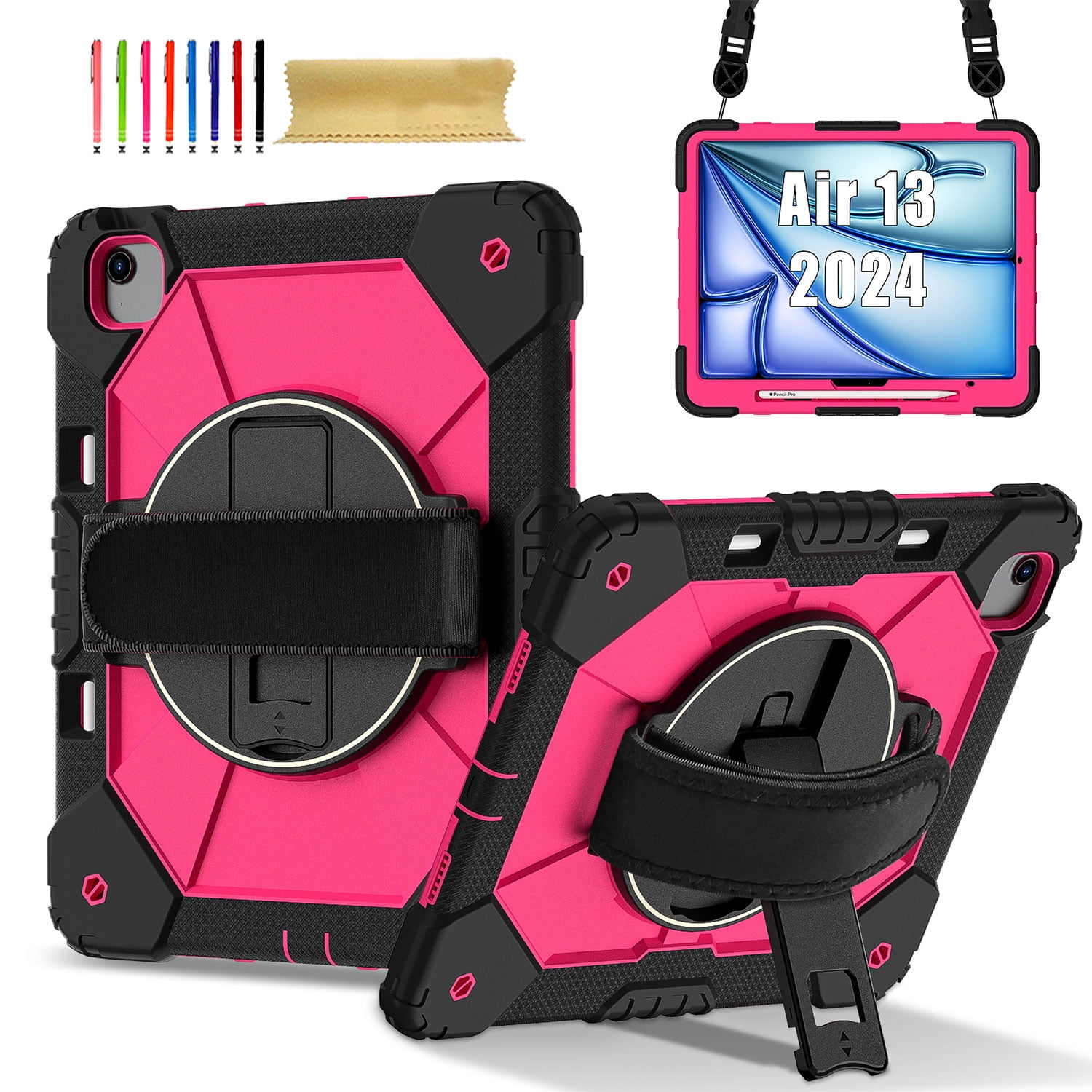 Kids 3-layer Case for iPad Air 6th Generation 13" 2024 M2, with Pencil ...