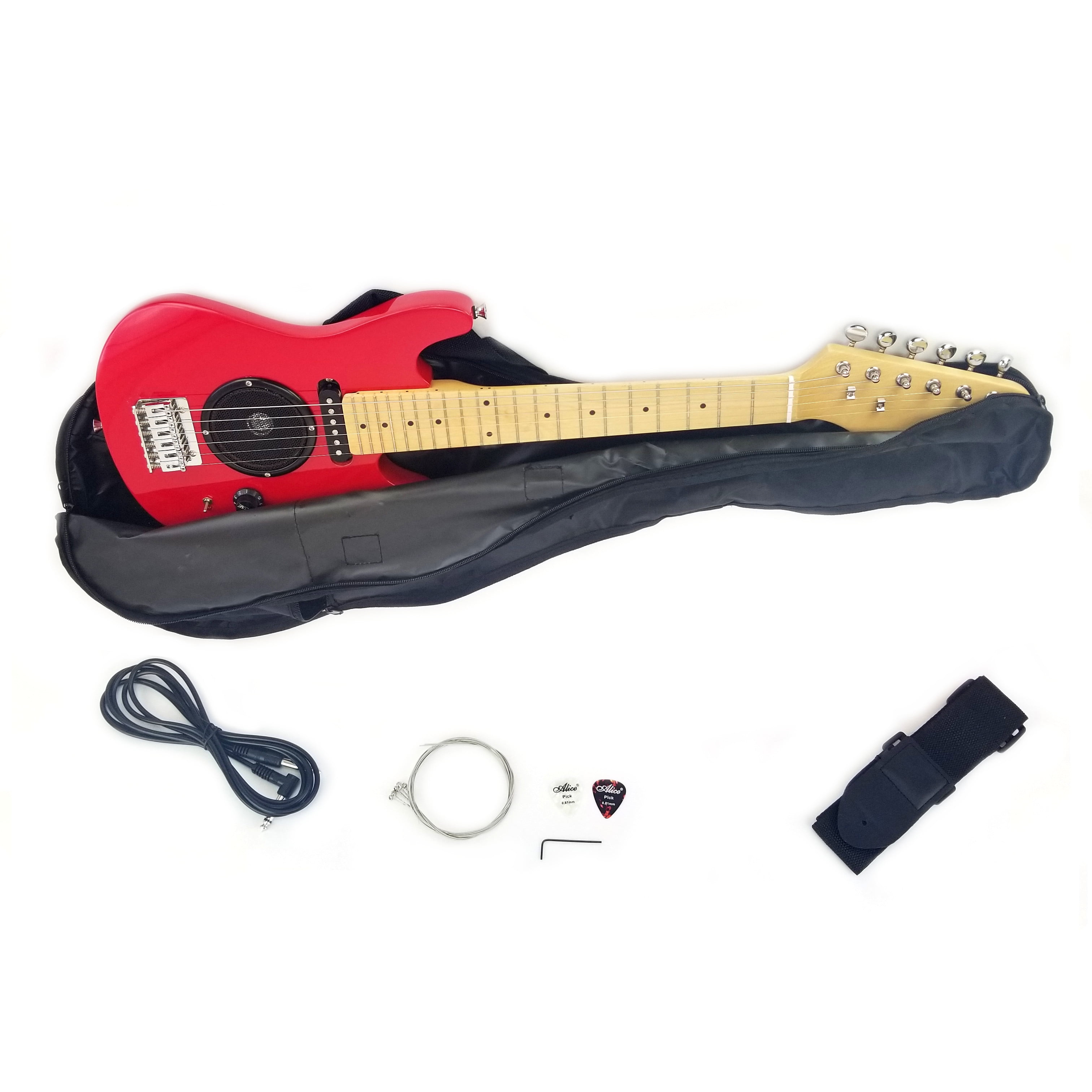 Kids 30 Inch Electric Guitar Combo, Built-in Amp, Solid Wood Body ...
