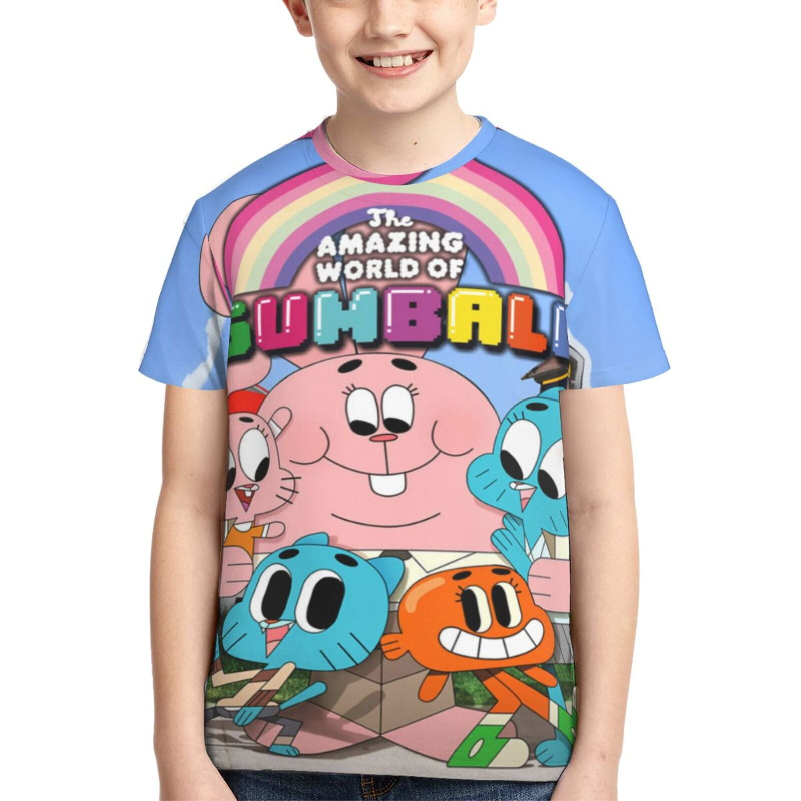 Kids 3D Graphic Amazing World of Gumball T-Shirts, Novelty Shirts Crewneck Short Sleeve Tees for ...