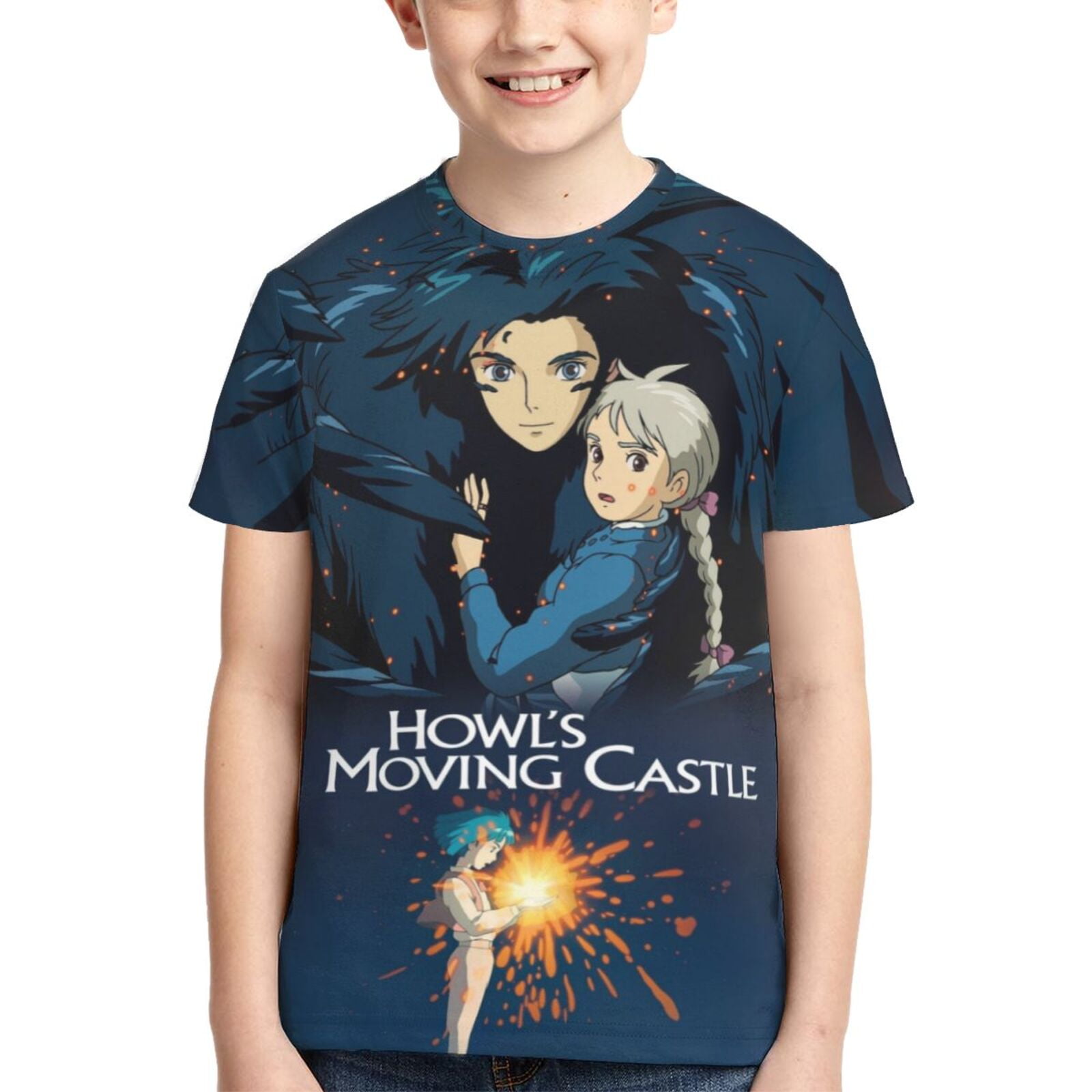 Kids 3D Graphic Howls Moving Castle T-Shirts, Novelty Shirts Crewneck ...