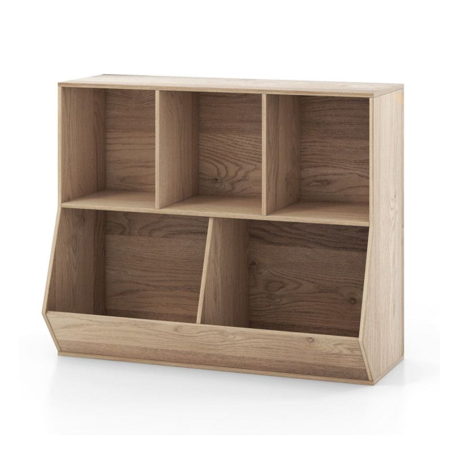 Kids 5-Cube Storage Organizer, Wooden Toy Shelf with Anti-Tip Kit ...