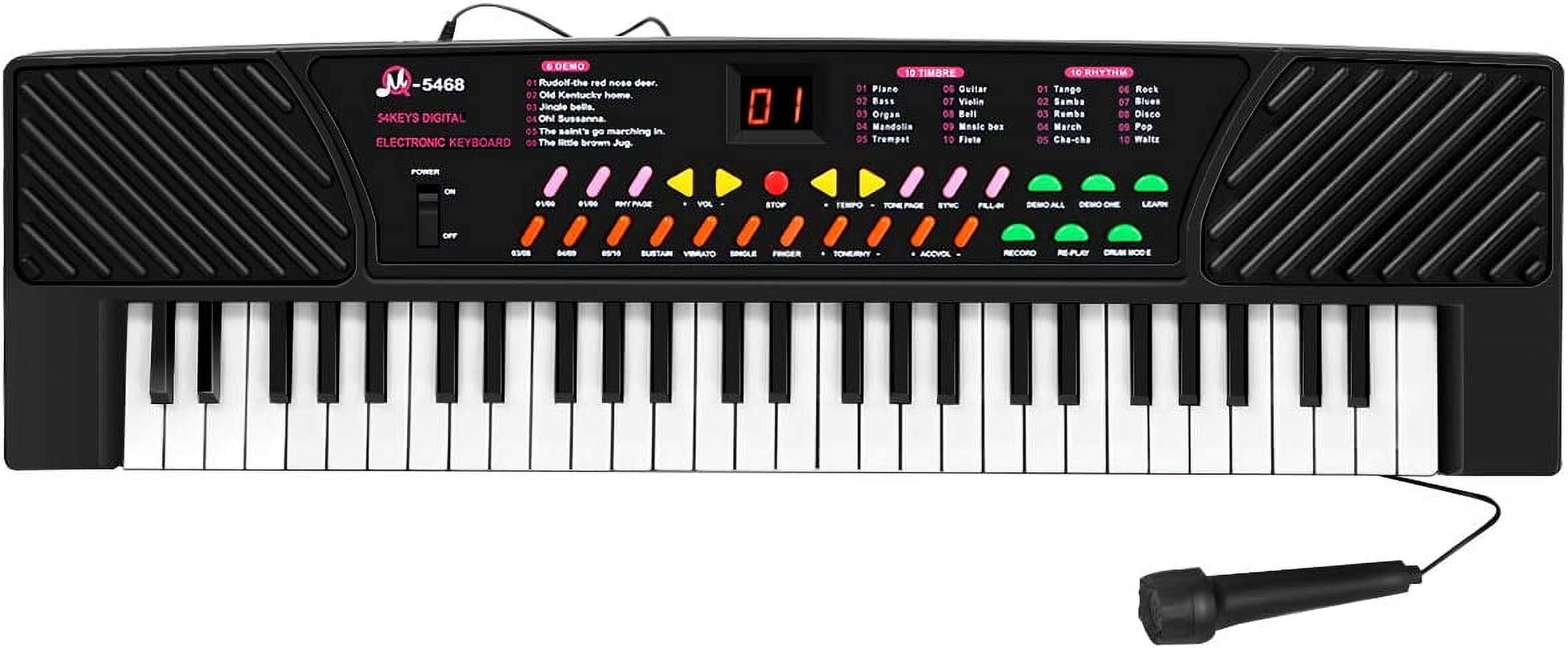 Kids 54-Key Electronic Keyboard, Standard Accordion Keys Piano Keyboard ...