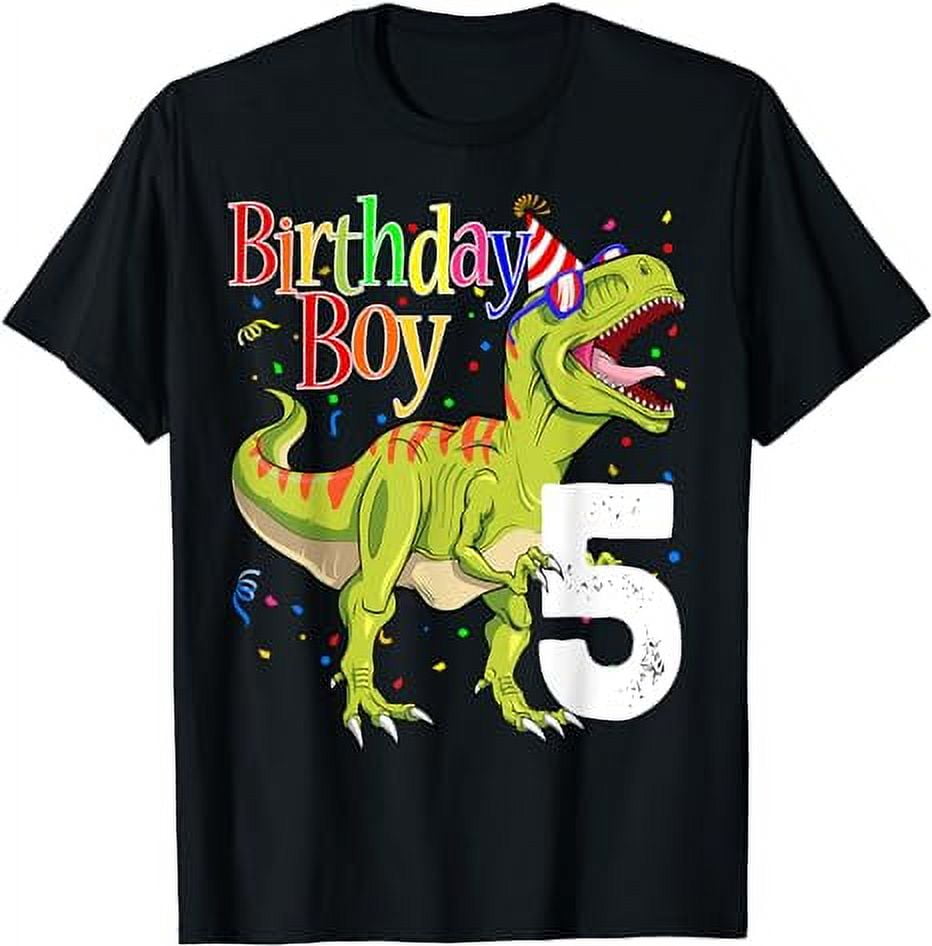 Kids 5th Birthday Boy Dinosaur Shirts Rawr I'm 5 Dinosaur T-Shirt - Walmart.com