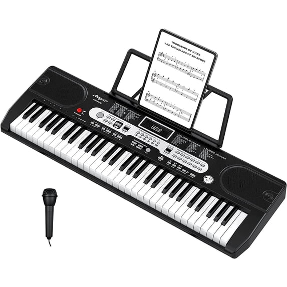 Kids 61 Key Portable Full Keyboard Electric Piano with Microphone and ...