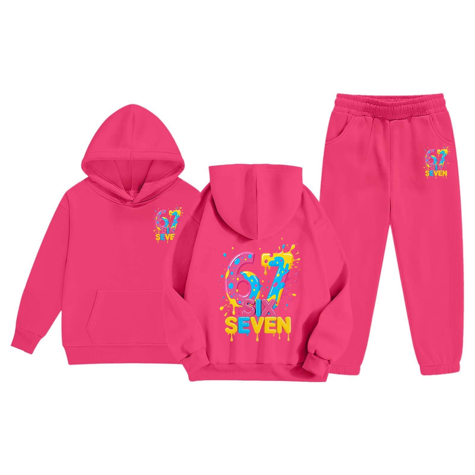 Kids 67 Ice Cream Clothes Set Six Seven Print Hoodie And Pants Set Cute ...