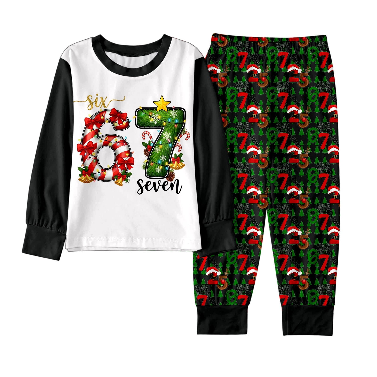 Kids 67 Meme Pajamas Shirts Pant Sets Boys Girls Six Seven Outfits ...