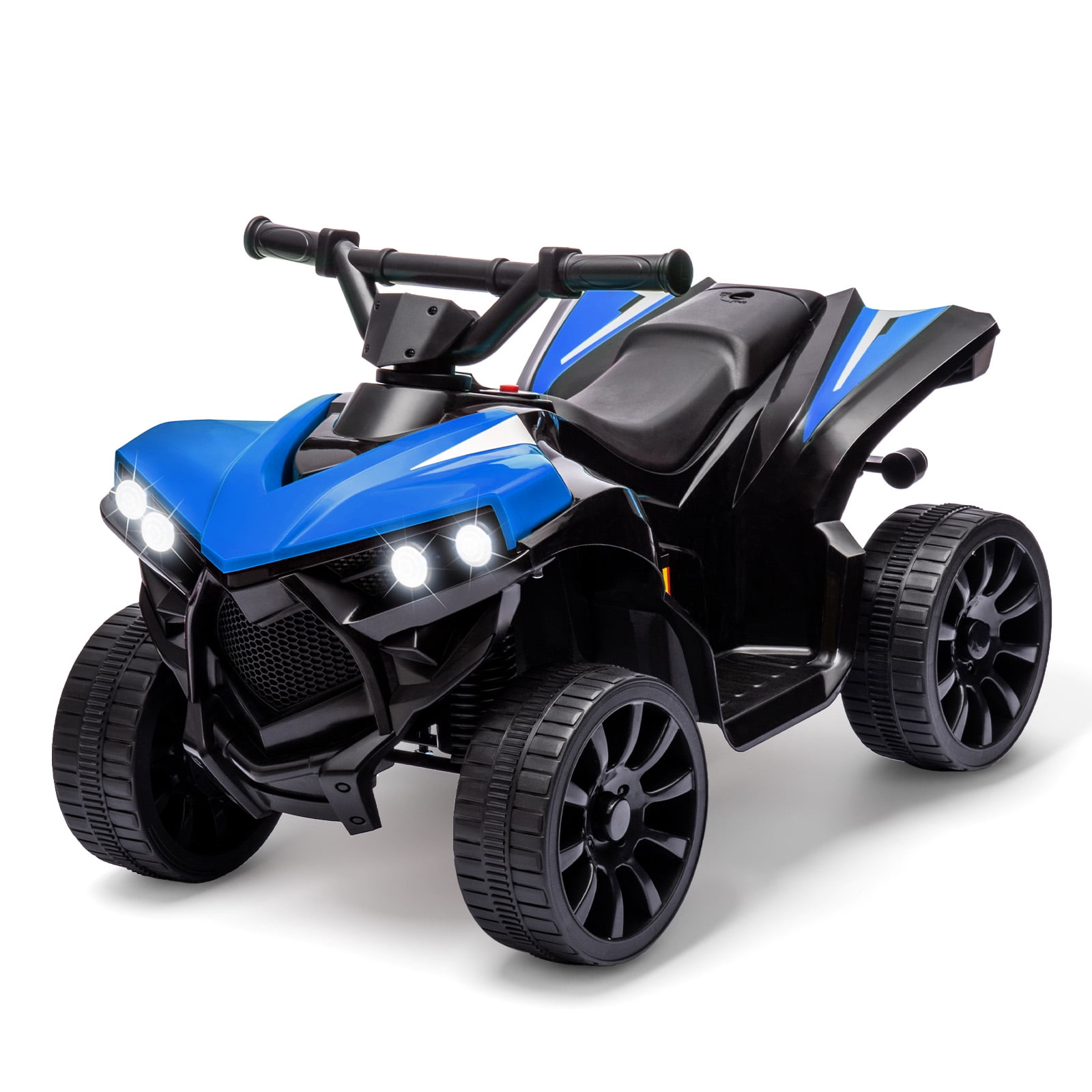 Kids 6V ATV, Ride on Quad Car Toy with LED Lights, Music, Foot Pedal ...