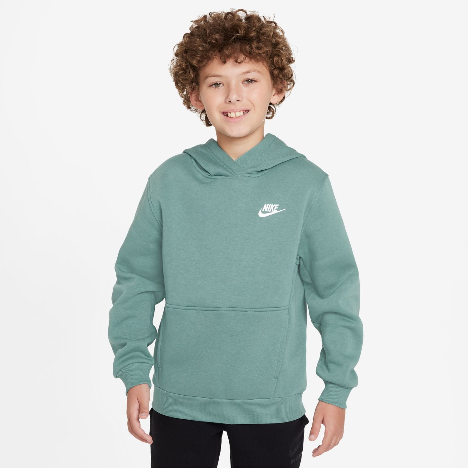 Kids 8-20 Nike Sportswear Club Embroidered Logo Fleece Pullover Hoodie Color: Cannon Size ...