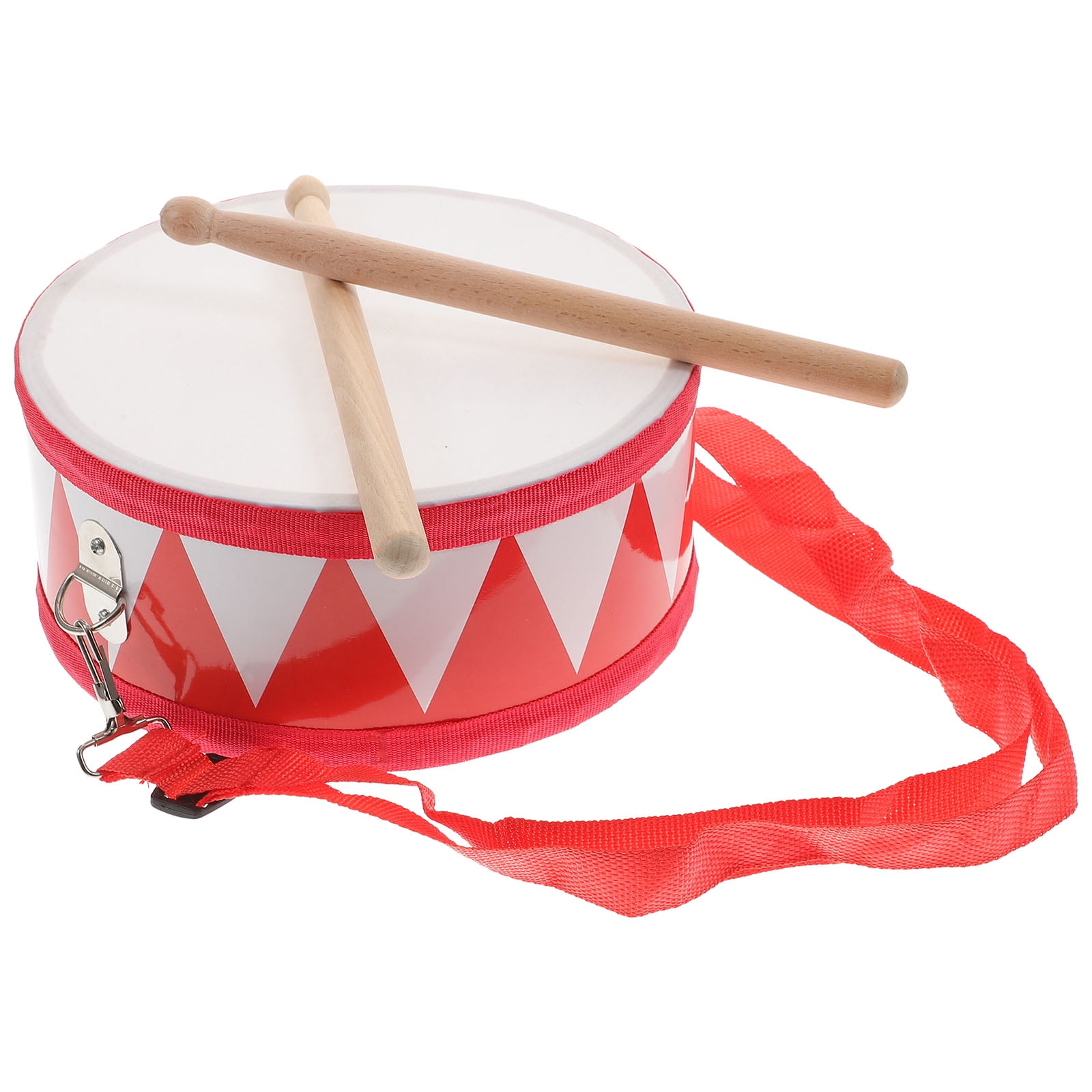 Kids 8-Inch Wooden Drum Set with Strap & 2 Drumsticks - Educational ...