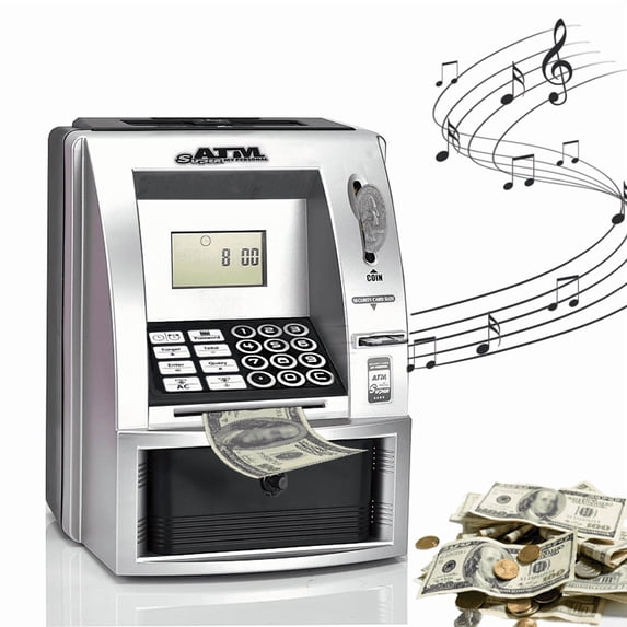Kids ATM Toy - Realistic Electronic Savings Bank with Debit Card ...