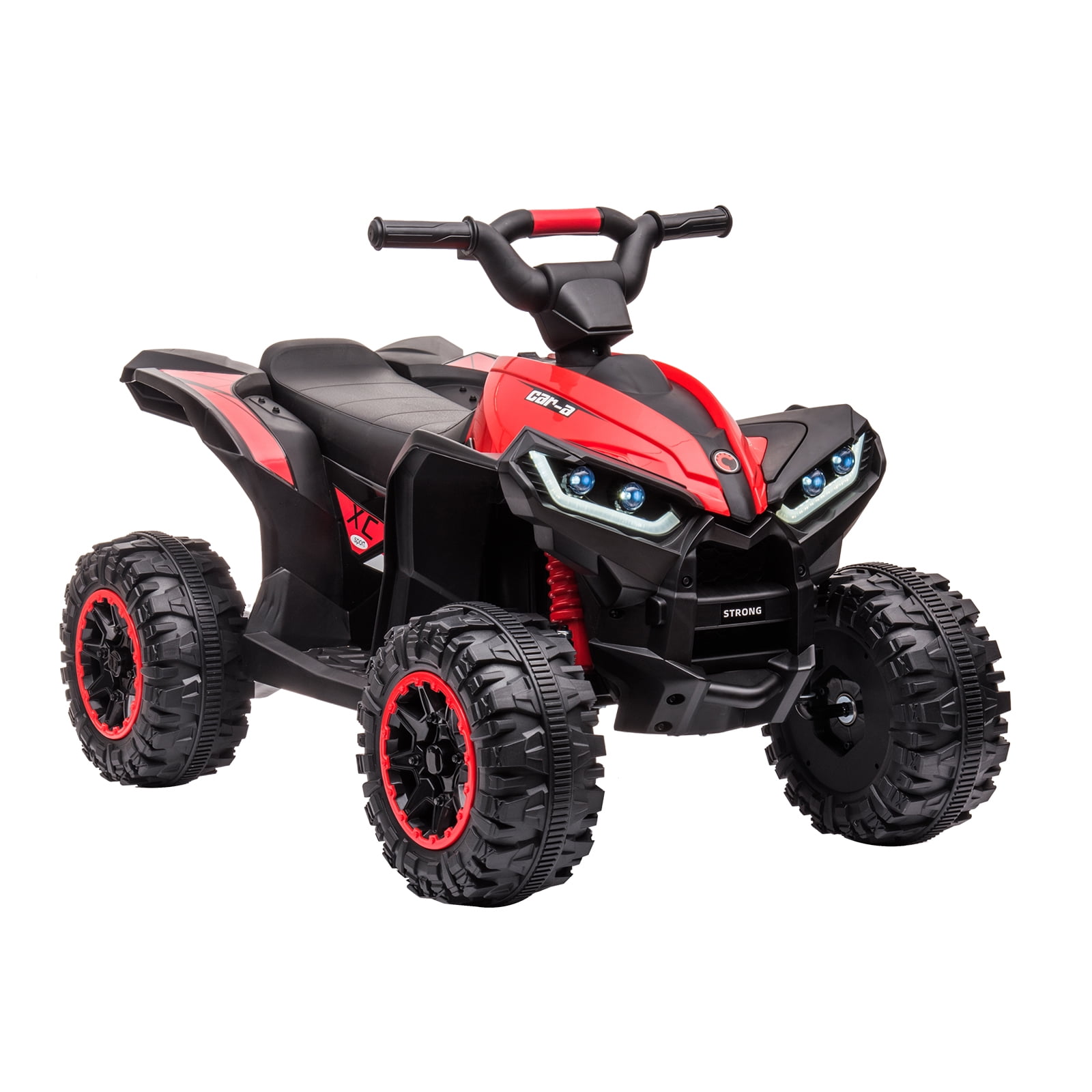 Kids ATV, 12V Battery Powered Electric Vehicle w/LED Lights, High & Low ...