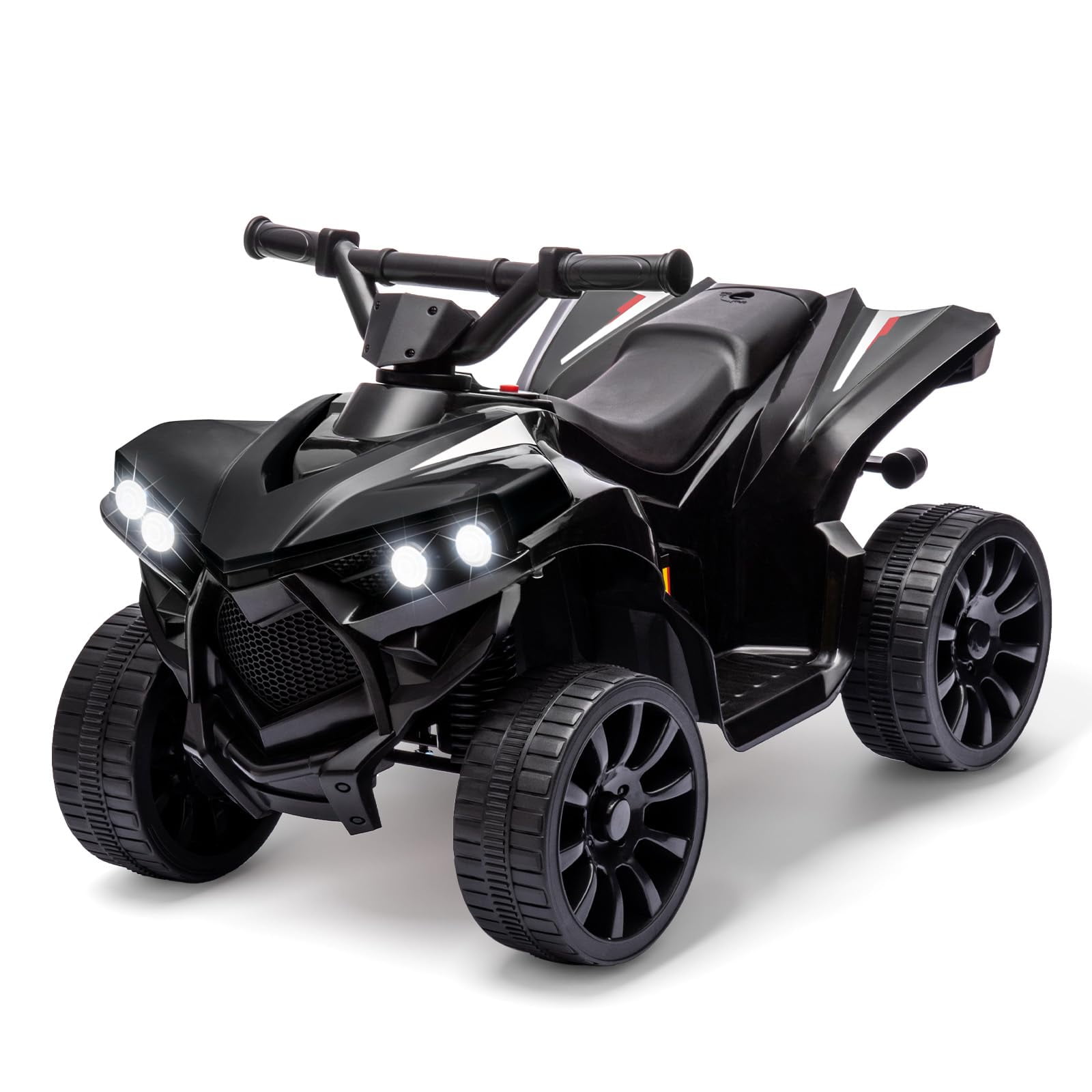 Kids ATV 4 Wheeler, 6V Battery Powered Quad Electric Vehicle with LED ...