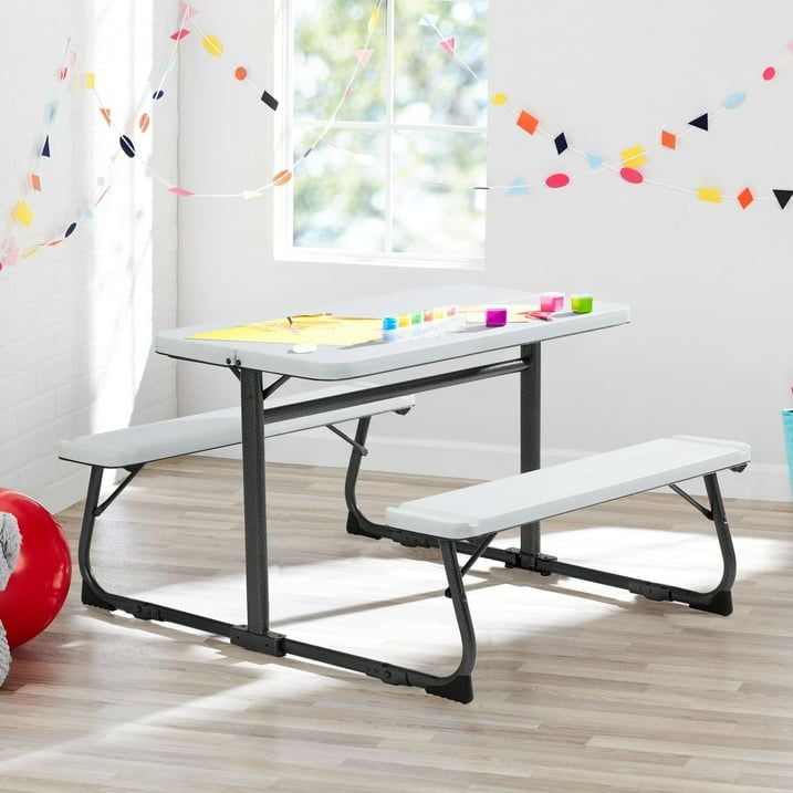 Kids Activity Table Set with Benches - Folding Picnic Table for ...