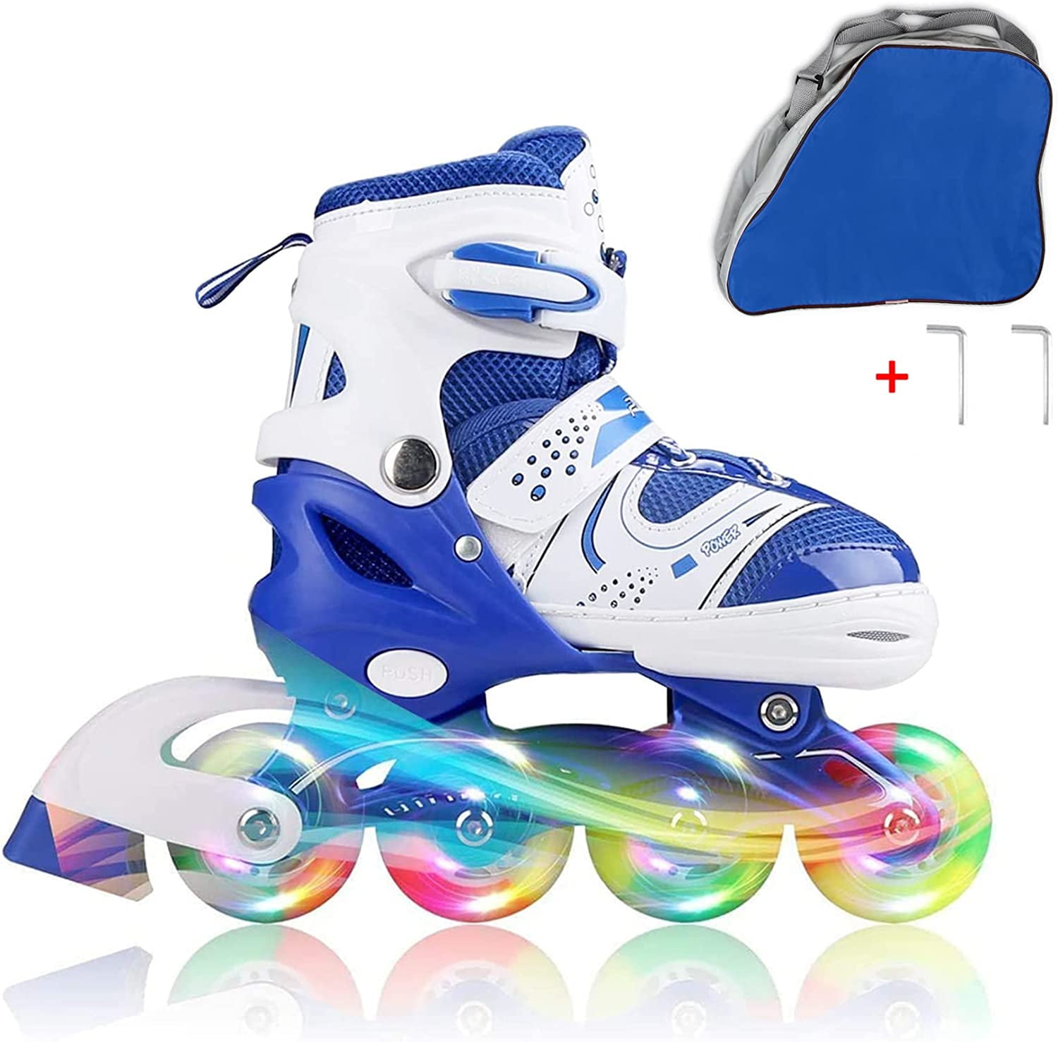 Kids Adjustable Flashing Inline Skates for Boys, Girls and Adults with ...