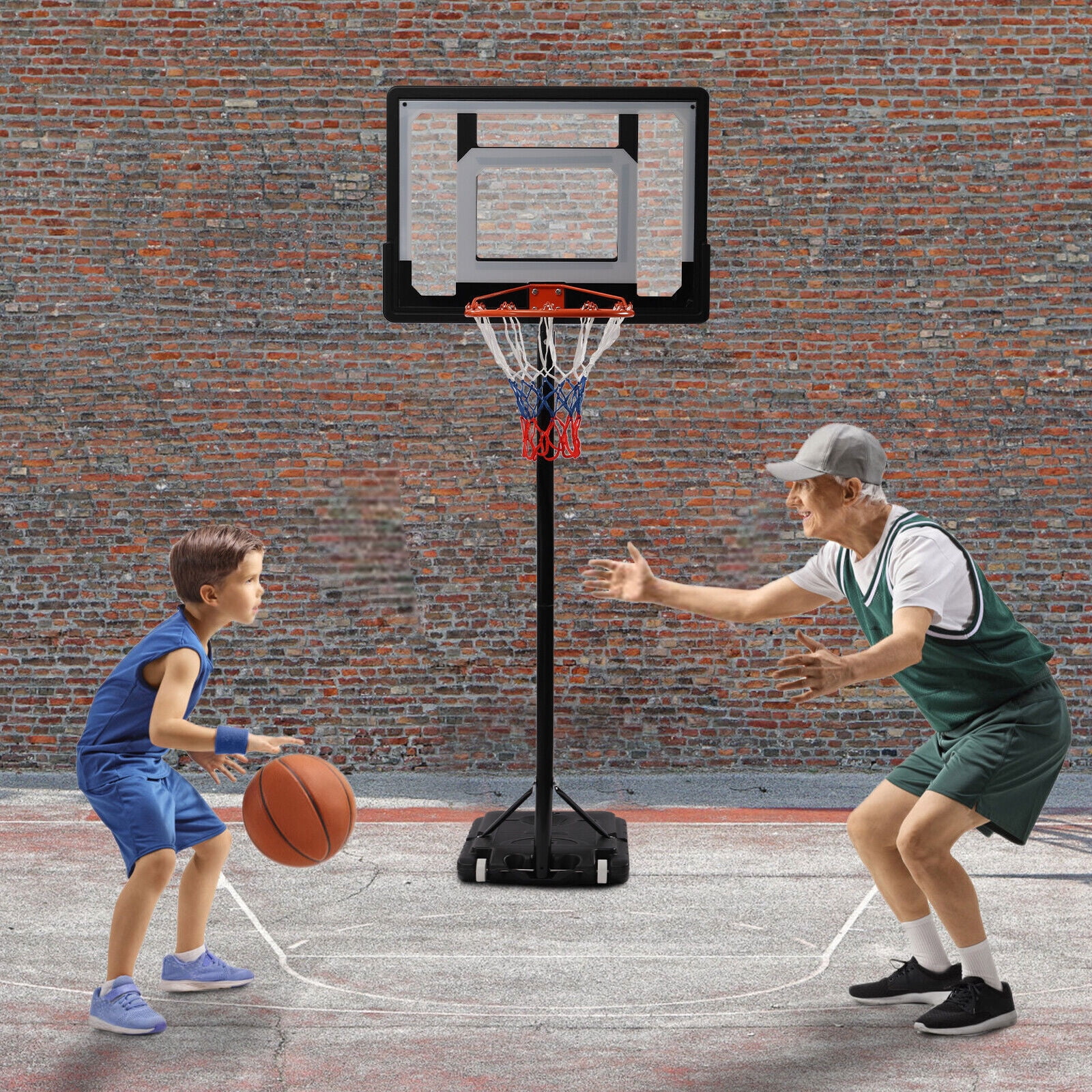 Kids Adjustable Sports Basketball Hoop Backboard System Stand Outdoor ...