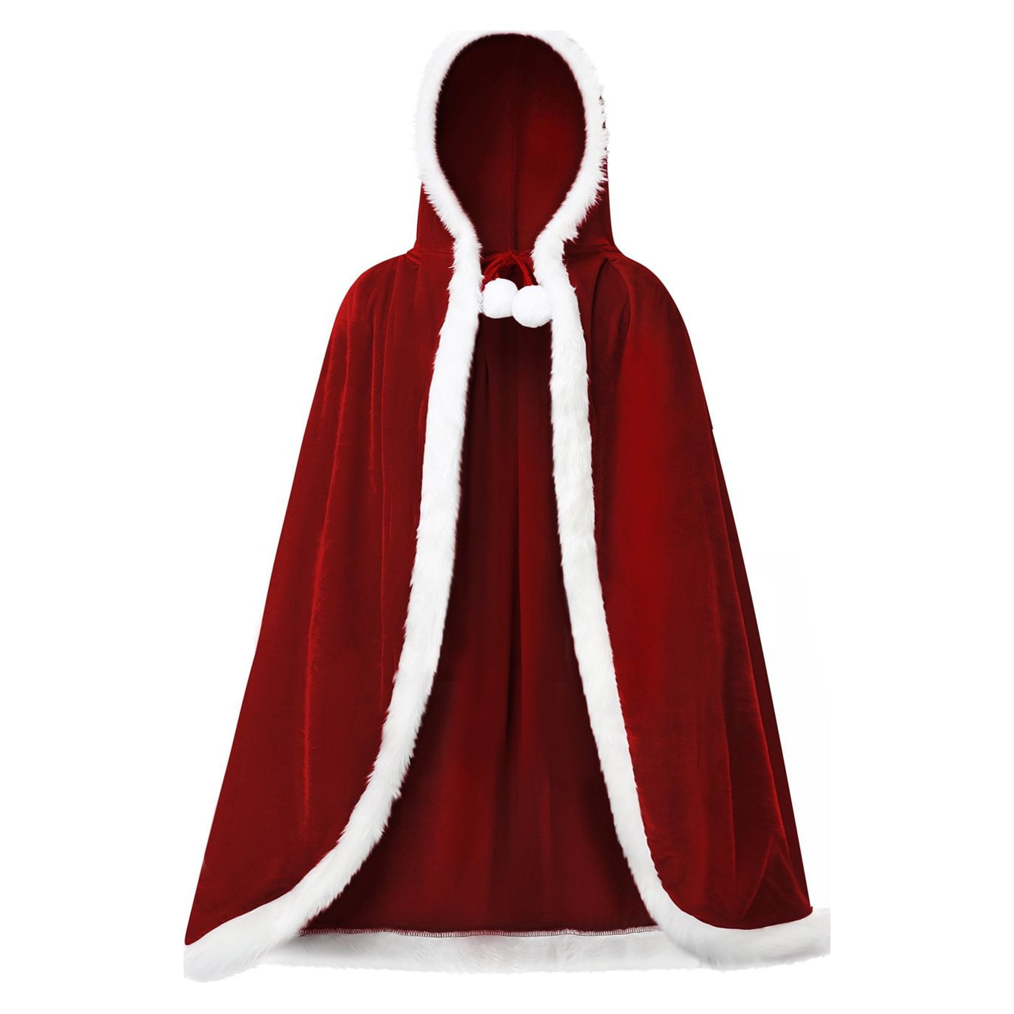 Kids Adults Christmas Halloween Costume Cloak for Women Velvet Mrs ...
