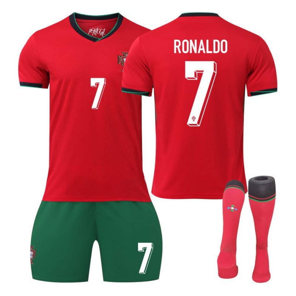Kids Adults Soccer Jersey Boys Men Football Uniforms For Ronaldo Fan ...