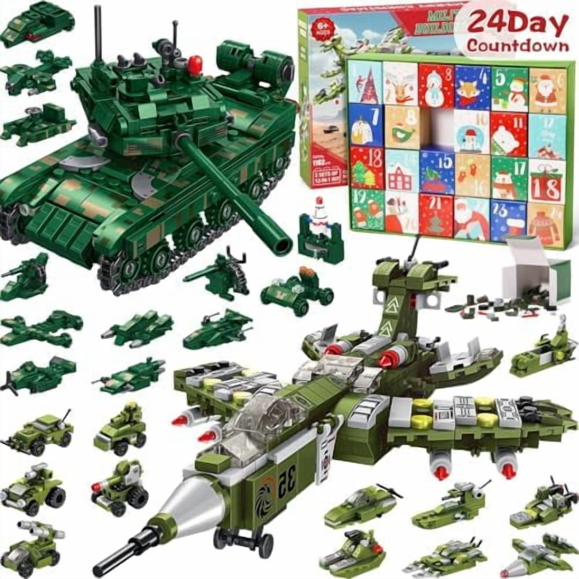 Kids Advent Calendar 2024 for Boys,24 Days Christmas STEM Military Toys ...