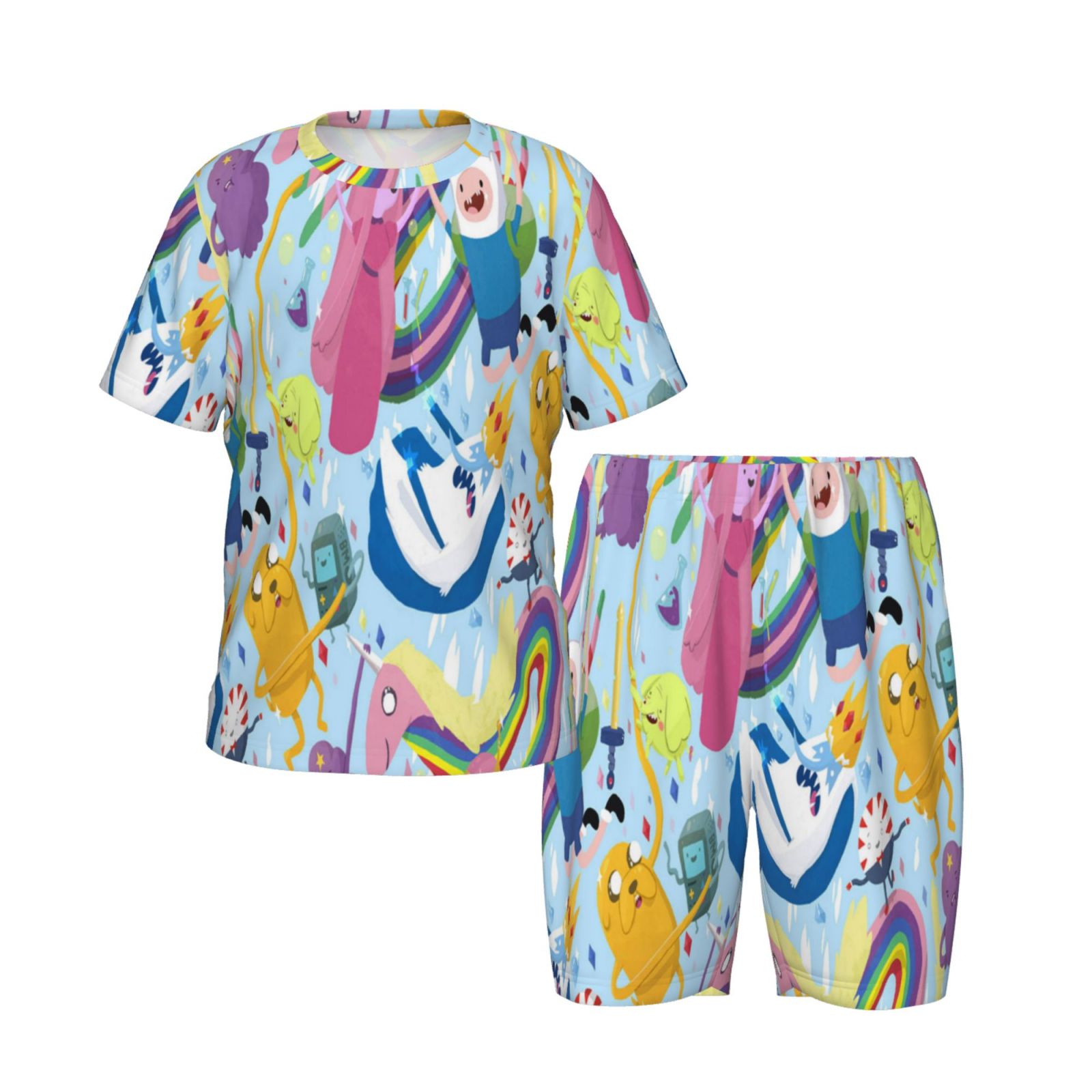 Kids Adventure Time Shirt And Short Set Cartoon Printed Pajamas Set ...