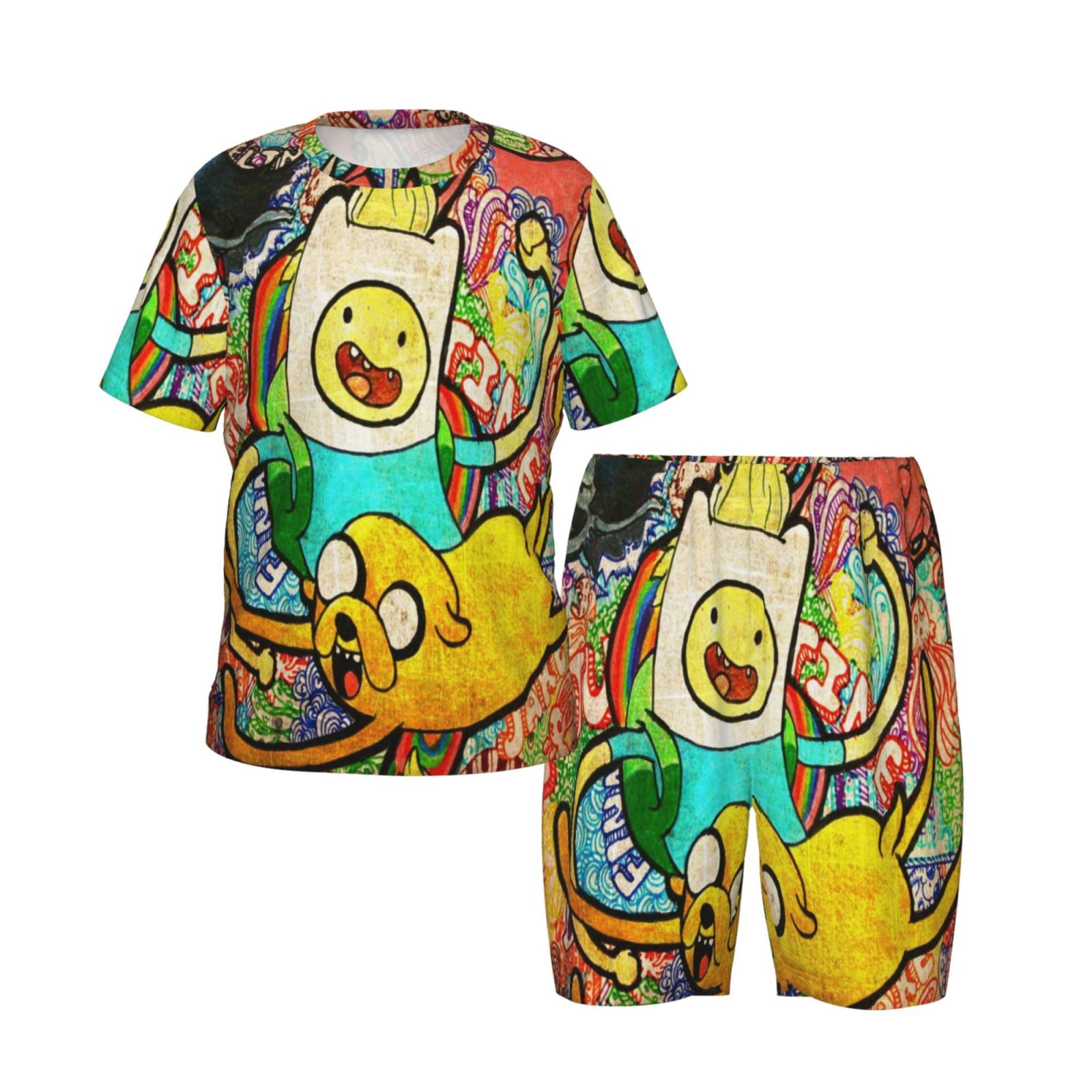 Kids Adventure Time Shirt And Short Set Cartoon Printed Pajamas Set ...