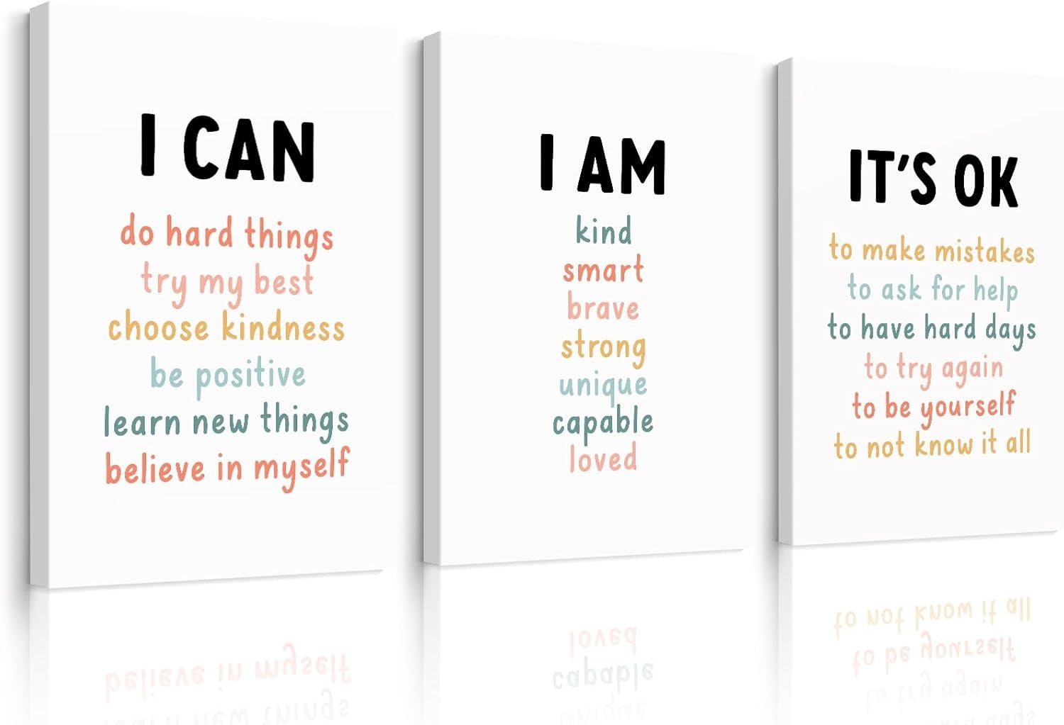 Kids Affirmation Wall Art Positive Canvas Wall Decor Inspirational ...