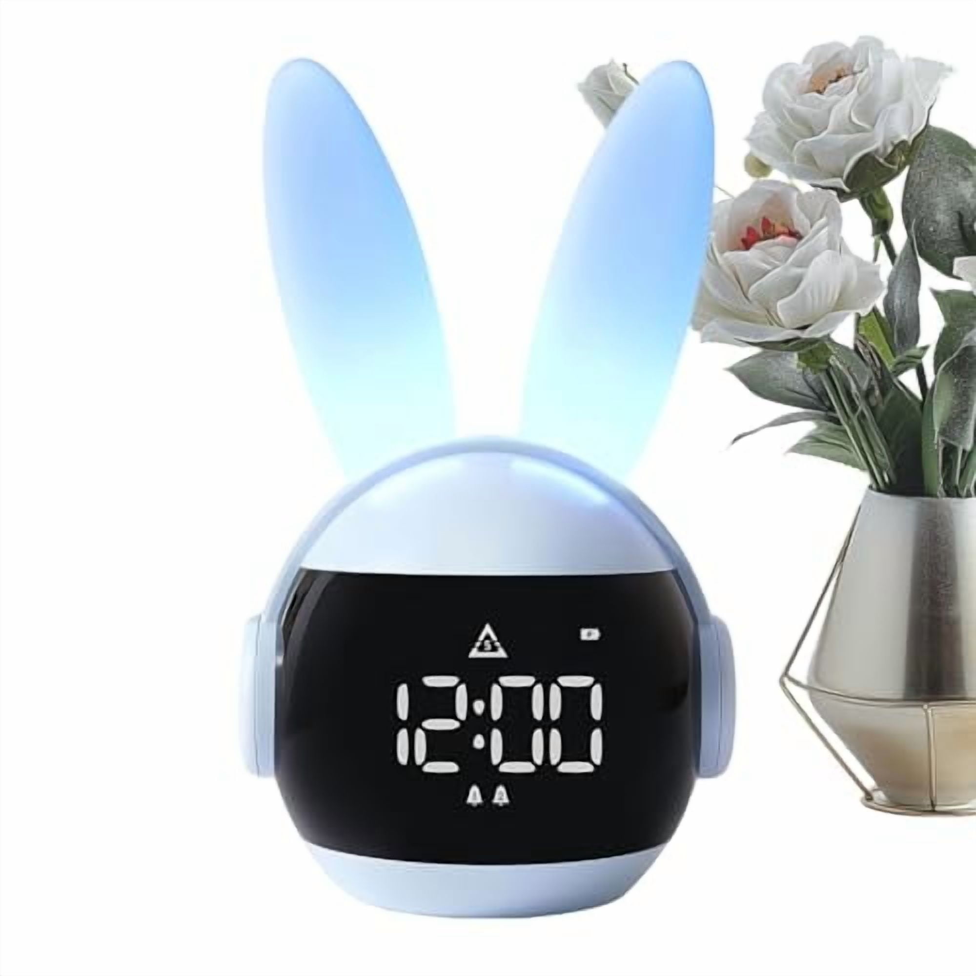 Kids Alarm Clock, Bunny Shape Clock, Touch Control Clocks with Night ...