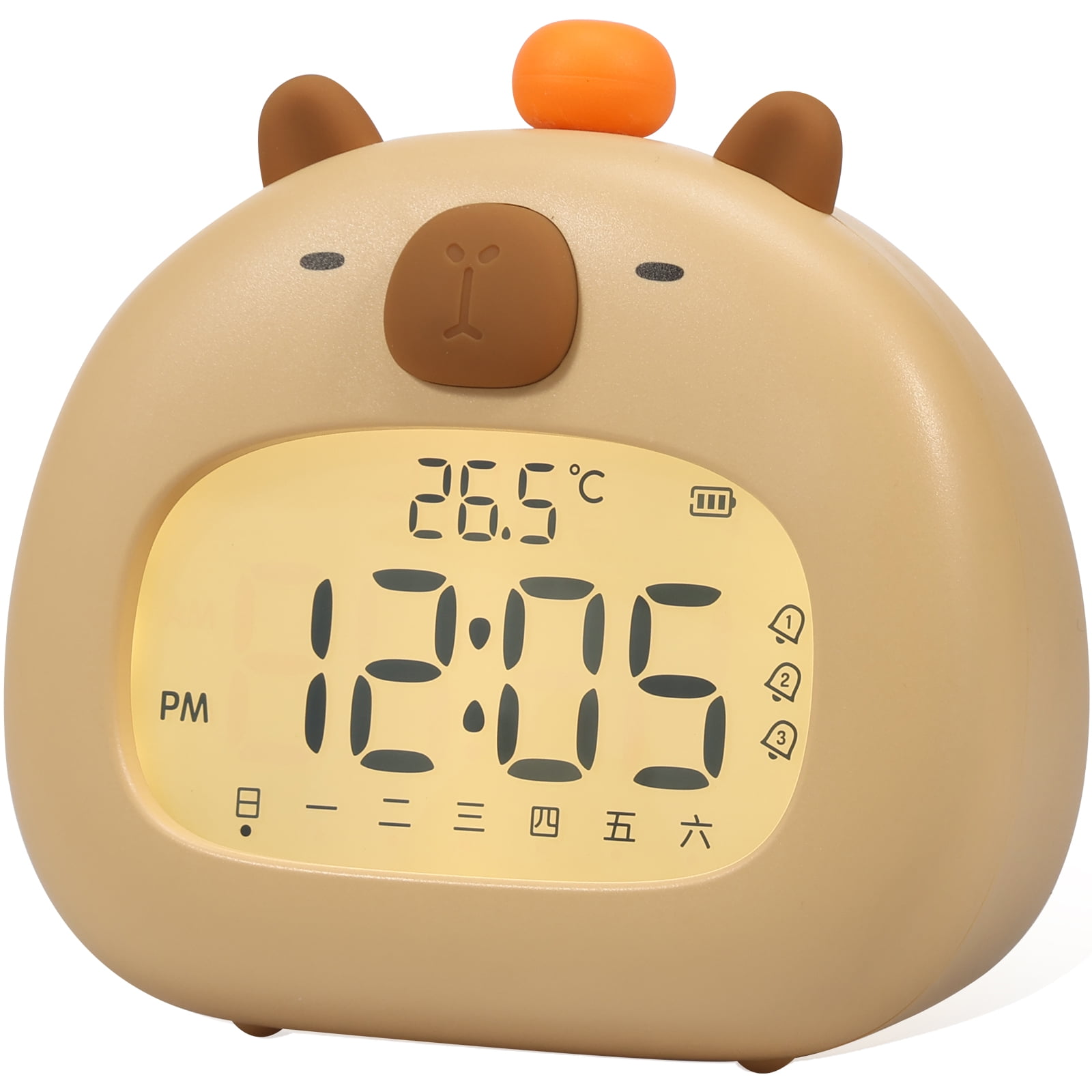 Kids Alarm Clock,Capybara Night Light with Dimming Digital Alarm Clock ...
