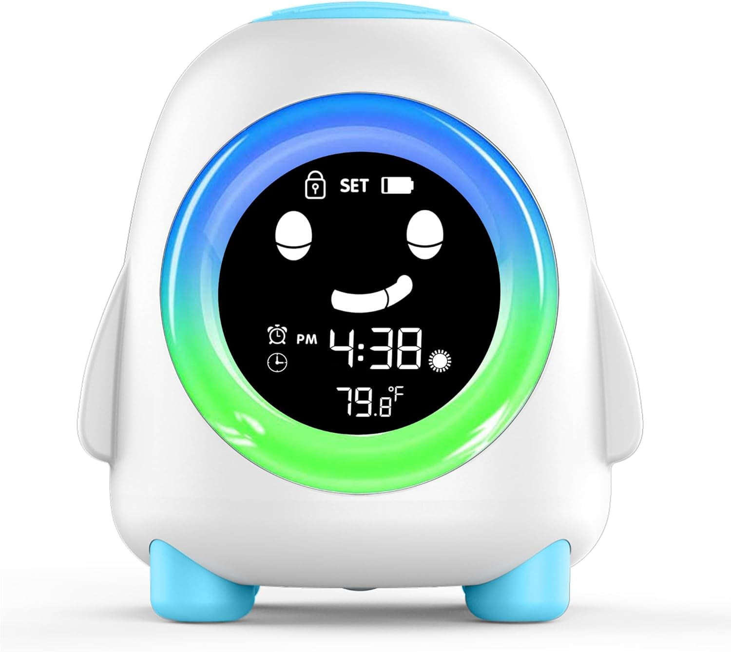 Kids Alarm Clock, Toddlers Sleep Training Clock with Night Light, Sound ...