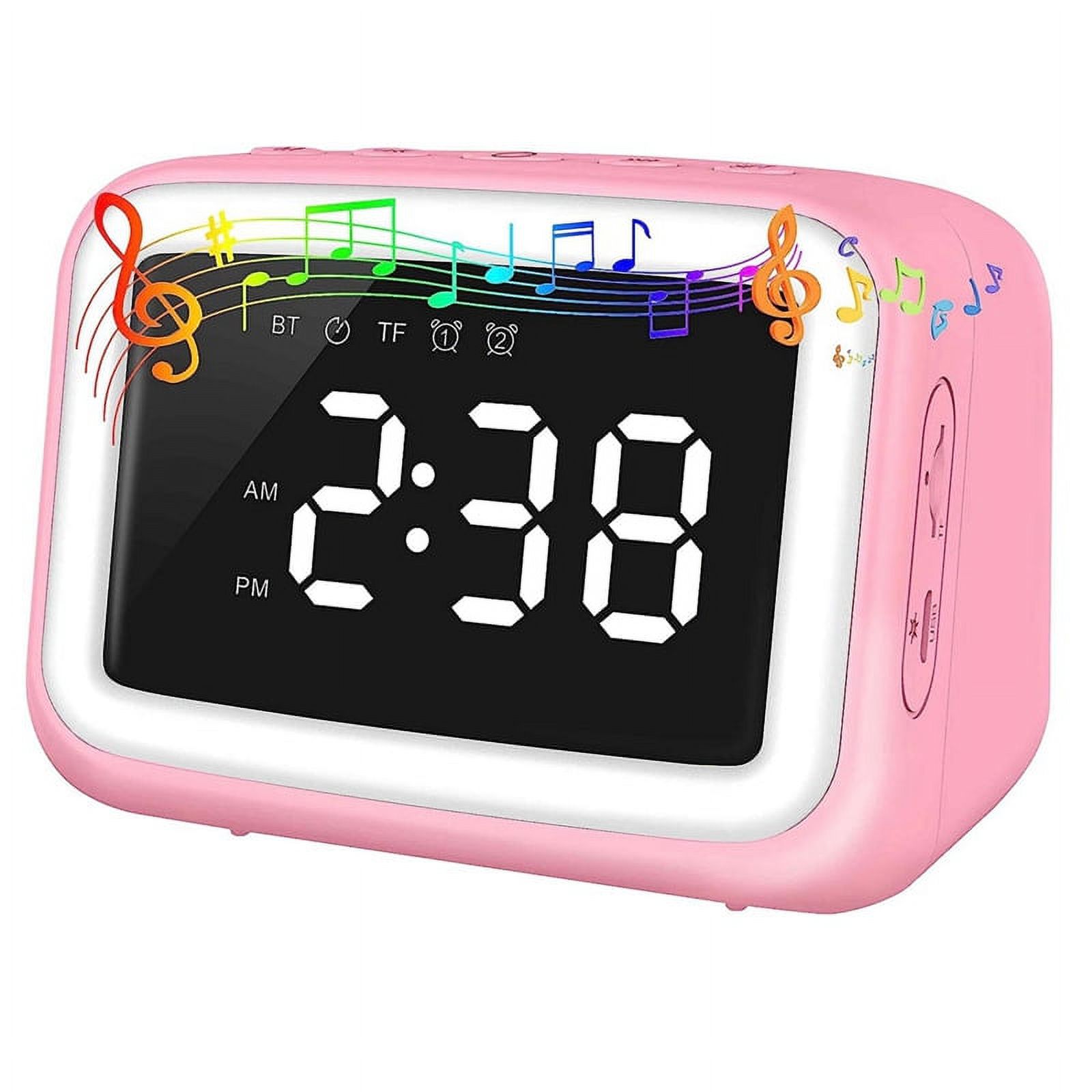 Kids Alarm Clock with Bluetooth Speaker for Bedroom, Ok to Wake Alarm ...