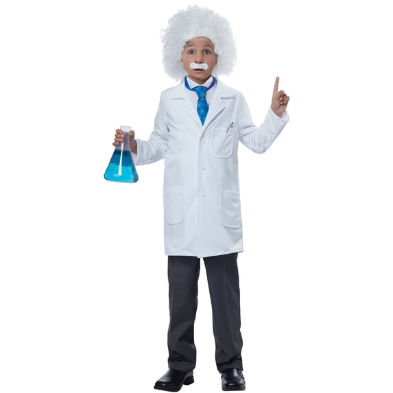 Boys Physicist Albert Einstein Halloween Costume with Lab Coat, Neck ...