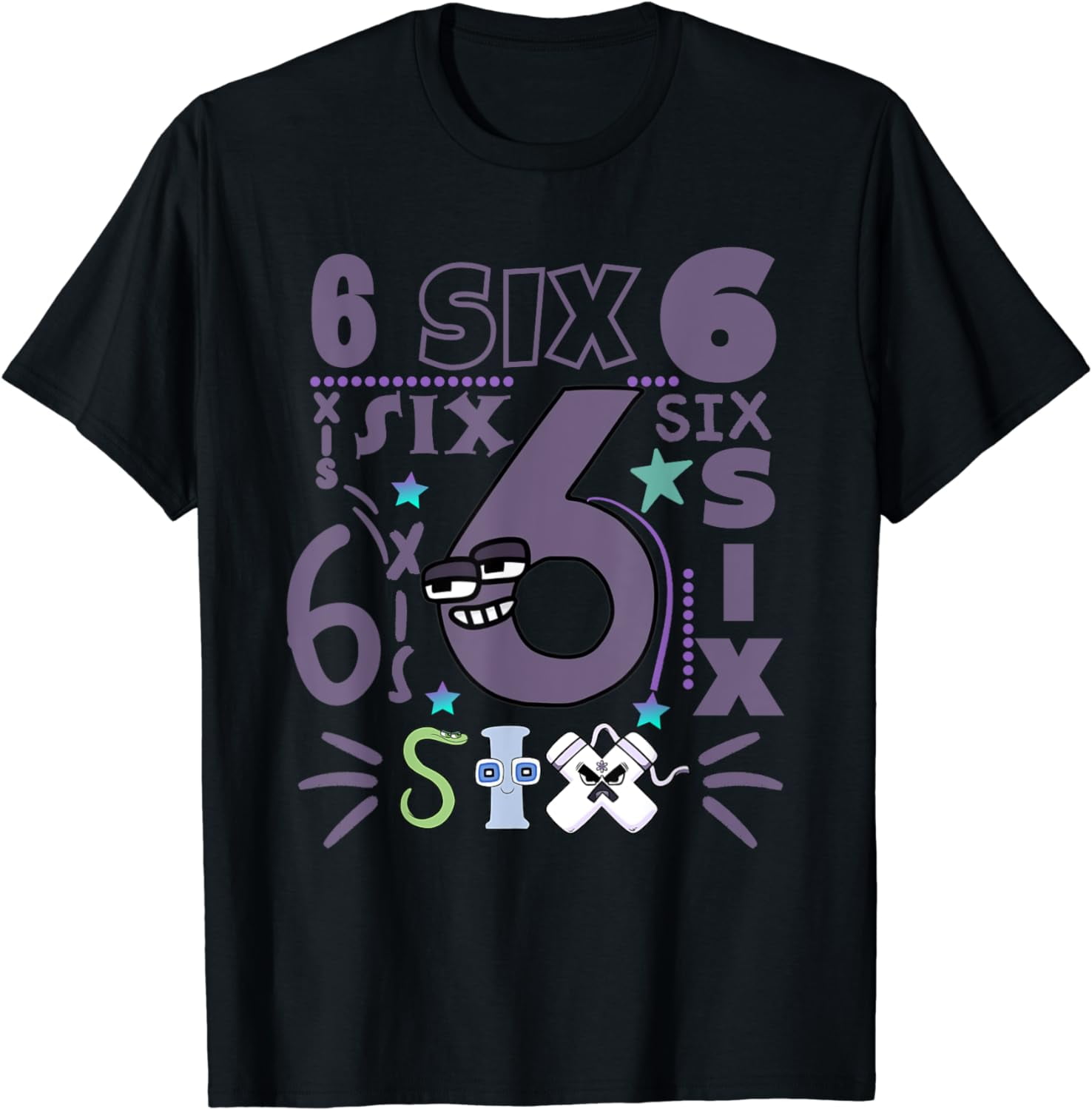 Kids Alphabet Lore 6th Birthday Number six year Old for Boys T-Shirt ...