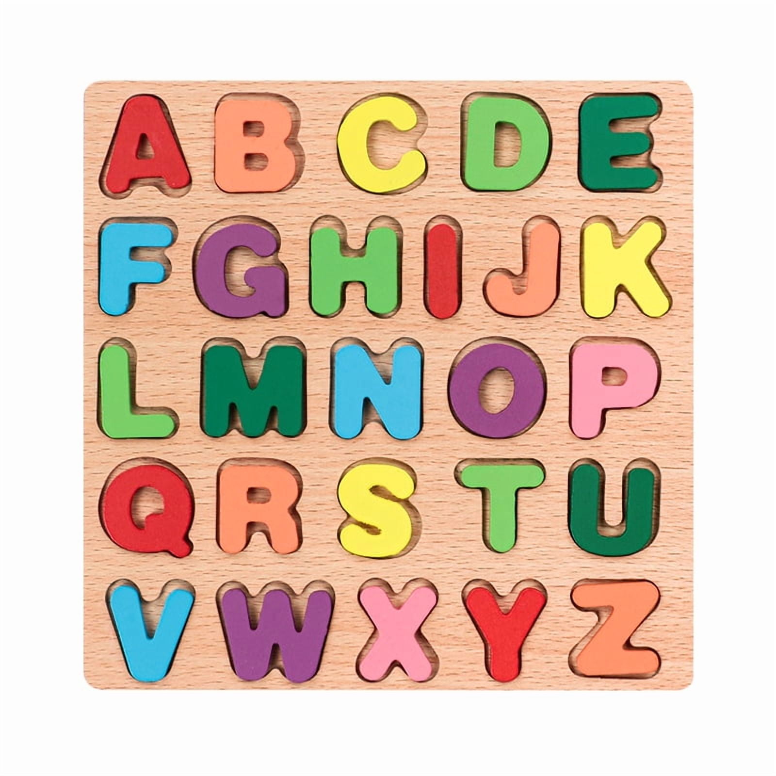 Kids Alphabetic Arithmetic Number Geometric Shapes Wooden Puzzle ...