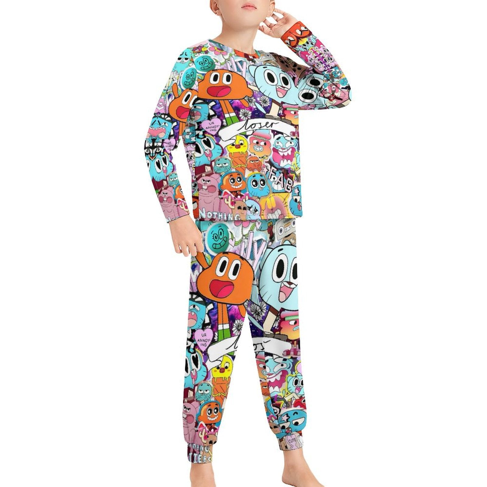 Kids Amazing World of Gumball Pajamas Set Long Sleeve Shirt With Pants ...