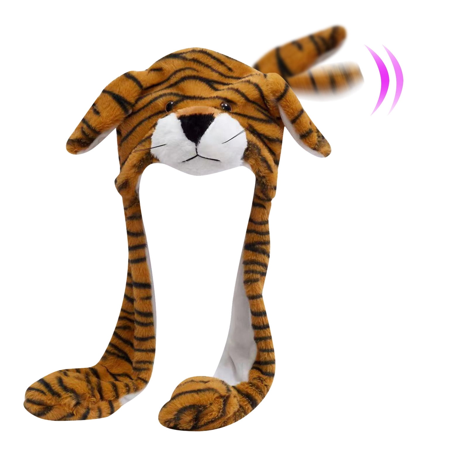 Kids Animal Hat With Plush Moving Ears Jumping Beating Hat Dress Up ...