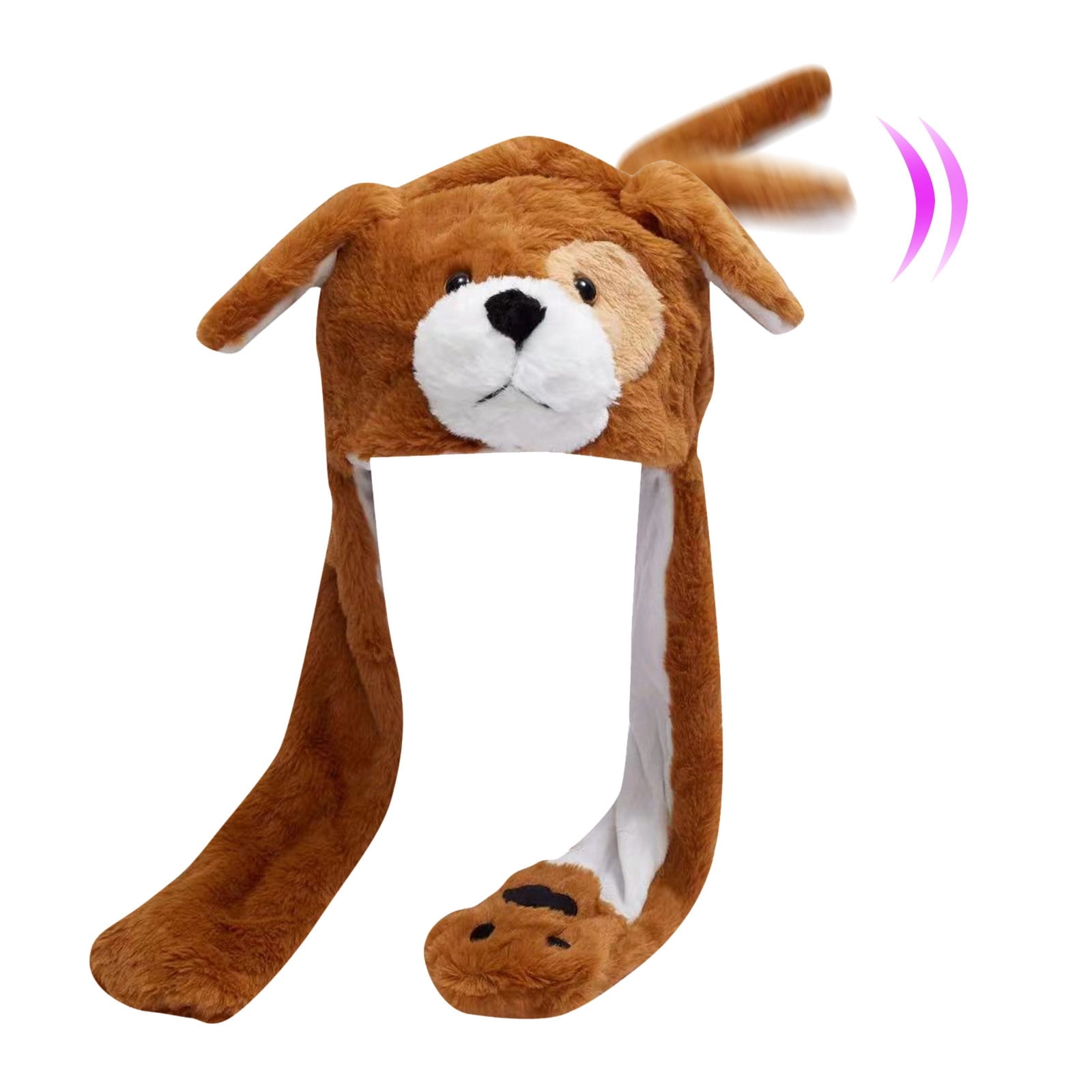 Kids Animal Hat With Plush Moving Ears Jumping Beating Hat Dress Up ...