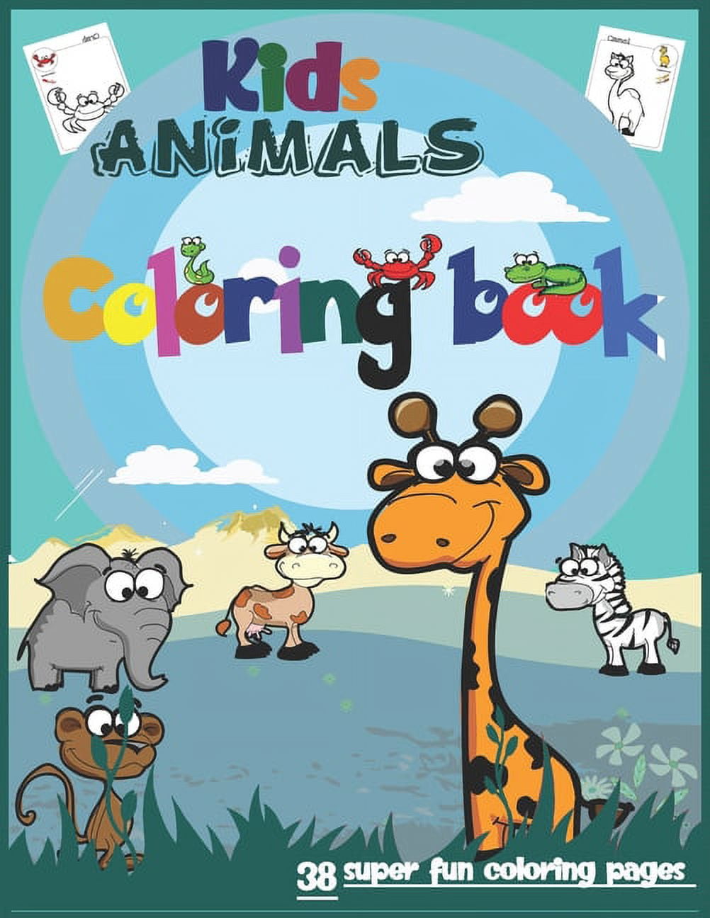Kids Animals coloring book: book with 38 pages super fun coloring for ...