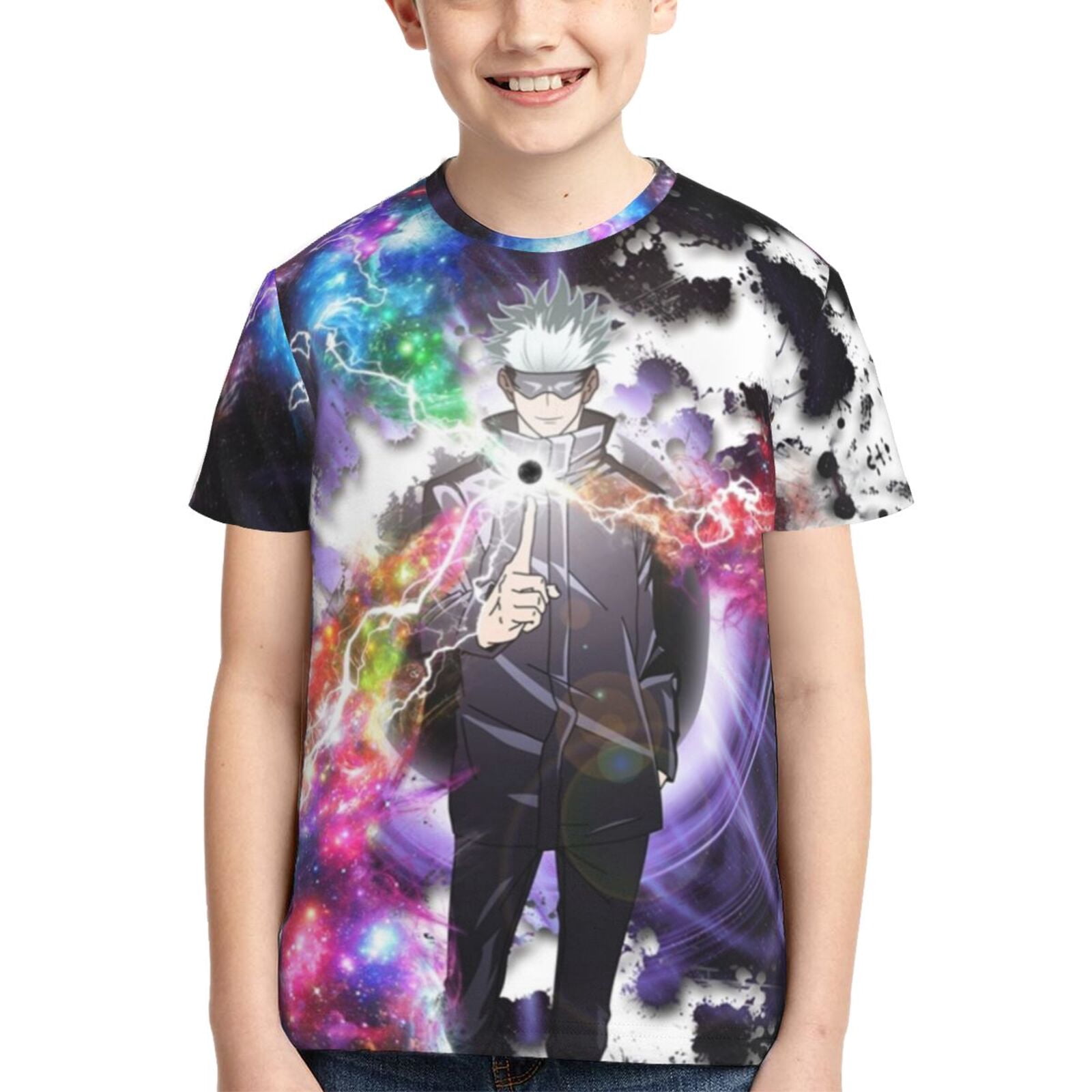 Kids Anime Jujutsu Kaisen Gojo T-Shirts Youth 3D Print Short Sleeve Kid ...
