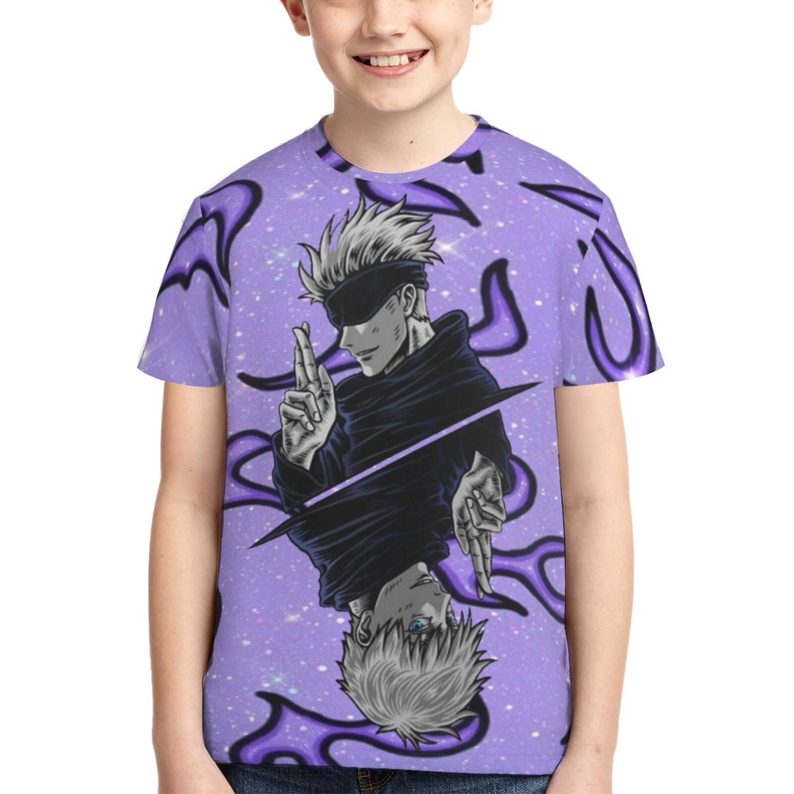 Kids Anime Jujutsu Kaisen Gojo T-Shirts Youth 3D Print Short Sleeve Kid ...