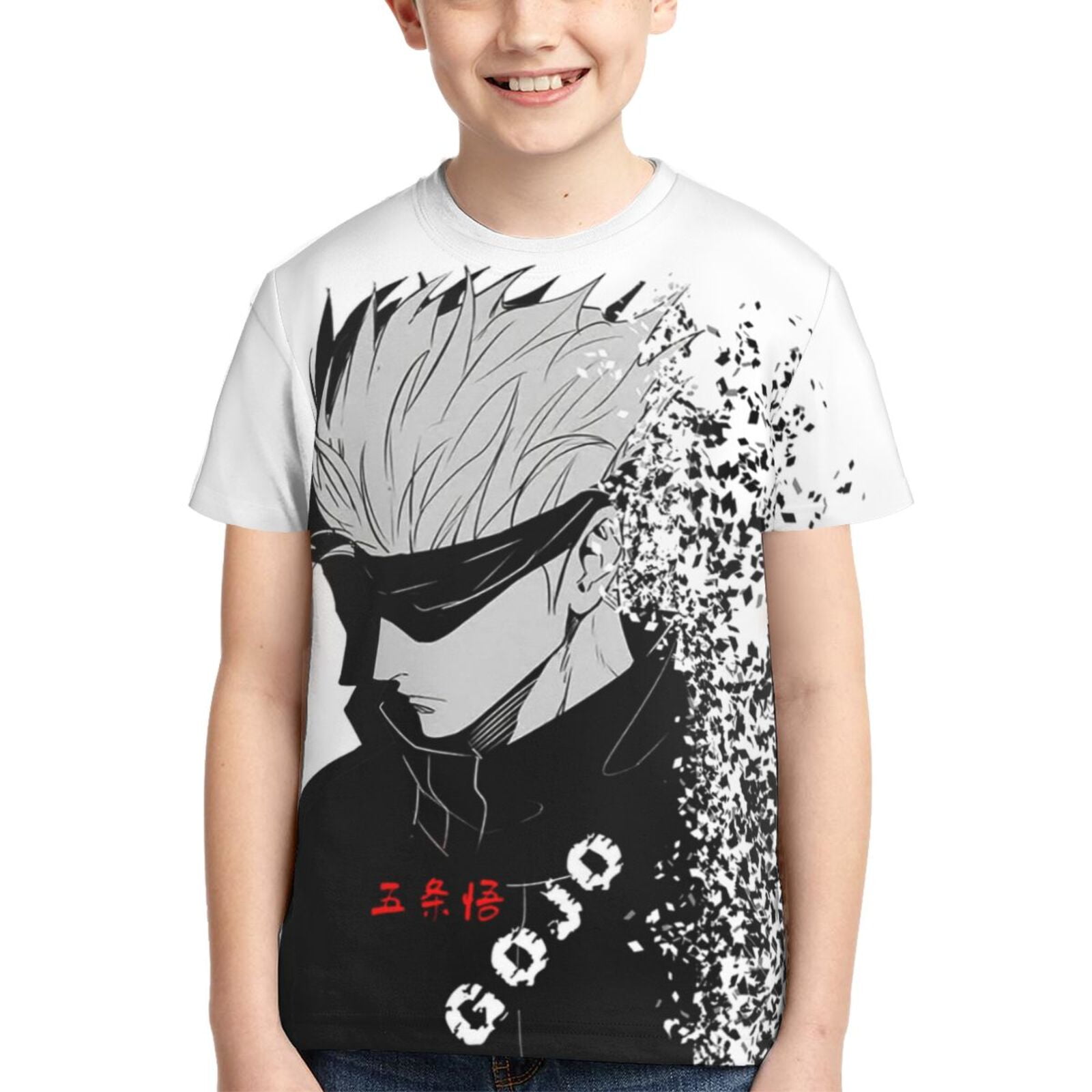 Kids Anime Jujutsu Kaisen Gojo T-Shirts Youth 3D Print Short Sleeve Kid ...