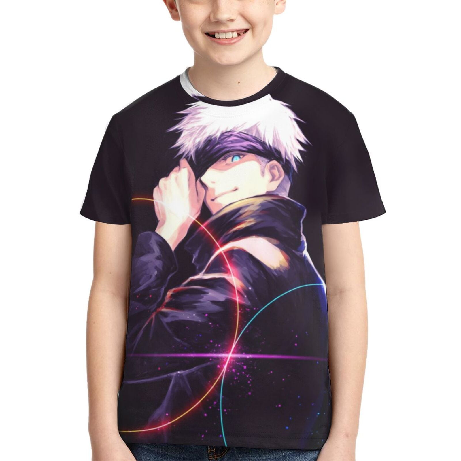 Kids Anime Jujutsu Kaisen Gojo T-Shirts Youth 3D Print Short Sleeve Kid ...