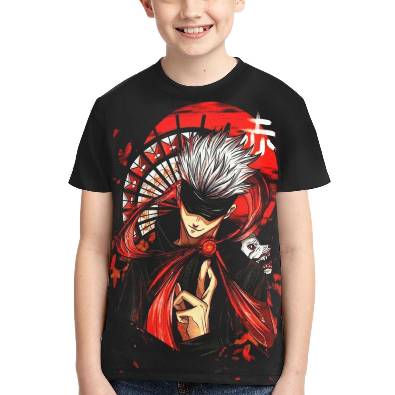 Kids Anime Jujutsu Kaisen Gojo T-Shirts Youth 3D Print Short Sleeve Kid ...