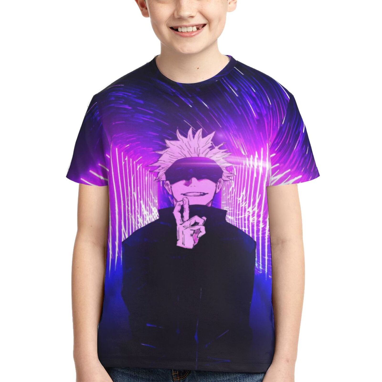 Kids Anime Jujutsu Kaisen Gojo T-Shirts Youth 3D Print Short Sleeve Kid ...