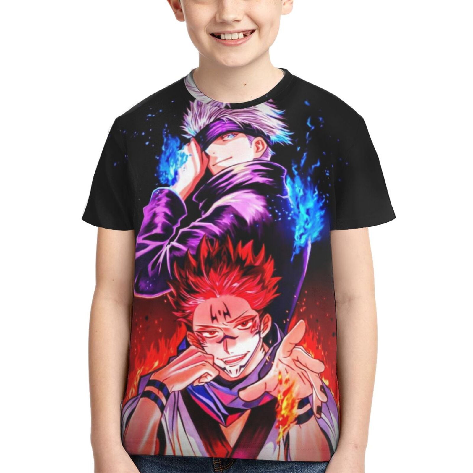 Kids Anime Jujutsu Kaisen Gojo T-Shirts Youth 3D Print Short Sleeve Kid ...