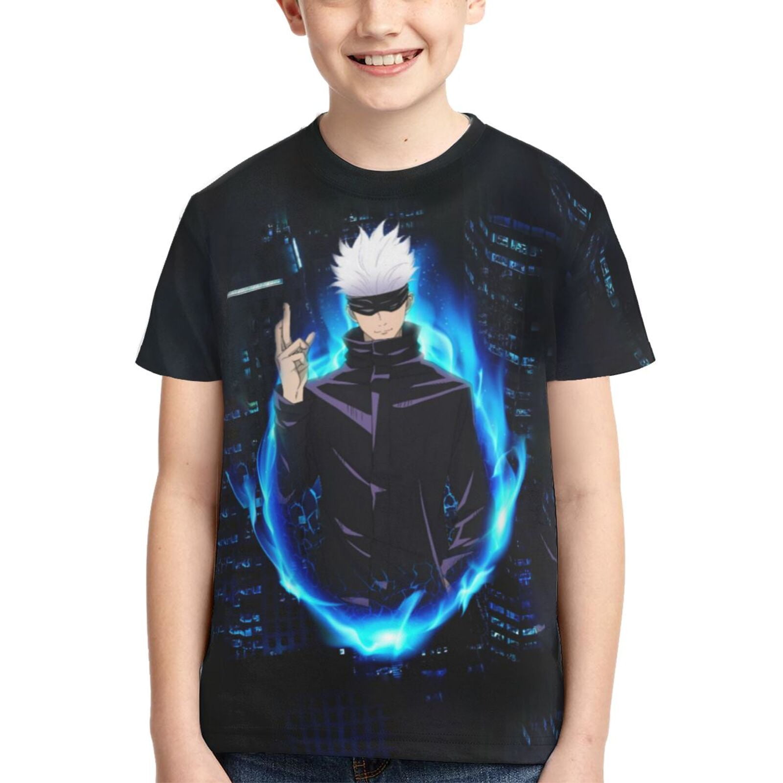 Kids Anime Jujutsu Kaisen Gojo T-Shirts Youth 3D Print Short Sleeve Kid ...