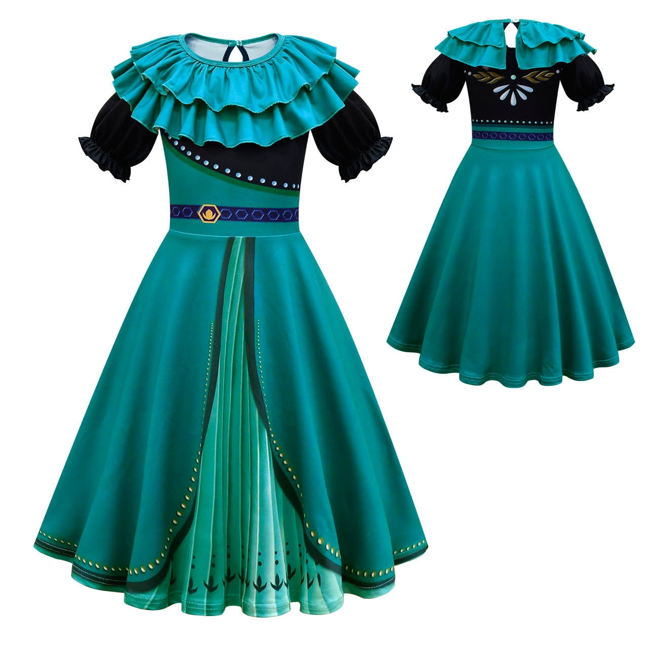 Kids Anna Cosplay Costume Girls Snow Party Princess Dresses Halloween ...