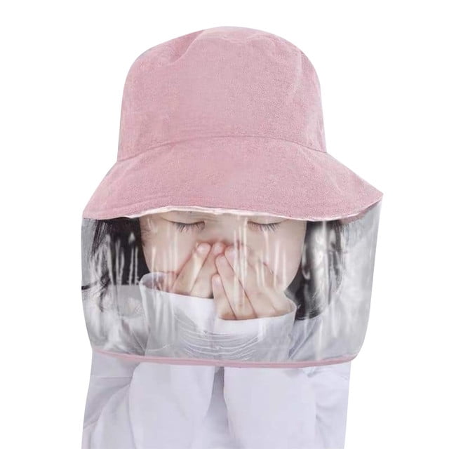 Kids Anti Spitting Protective Hat Face Shield Fisherman Hat Anti Splash ...