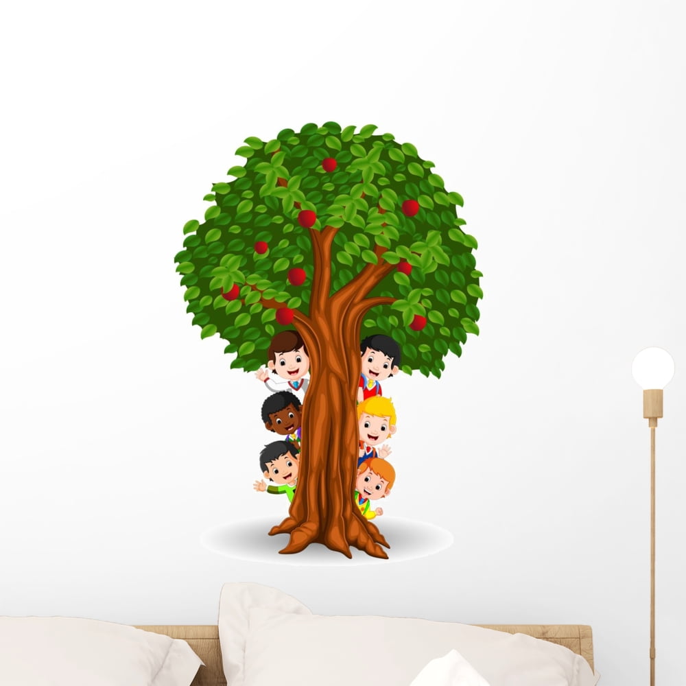 Kids Apple Tree Wall Decal Sticker Set Wallmonkeys Individual Peel and ...